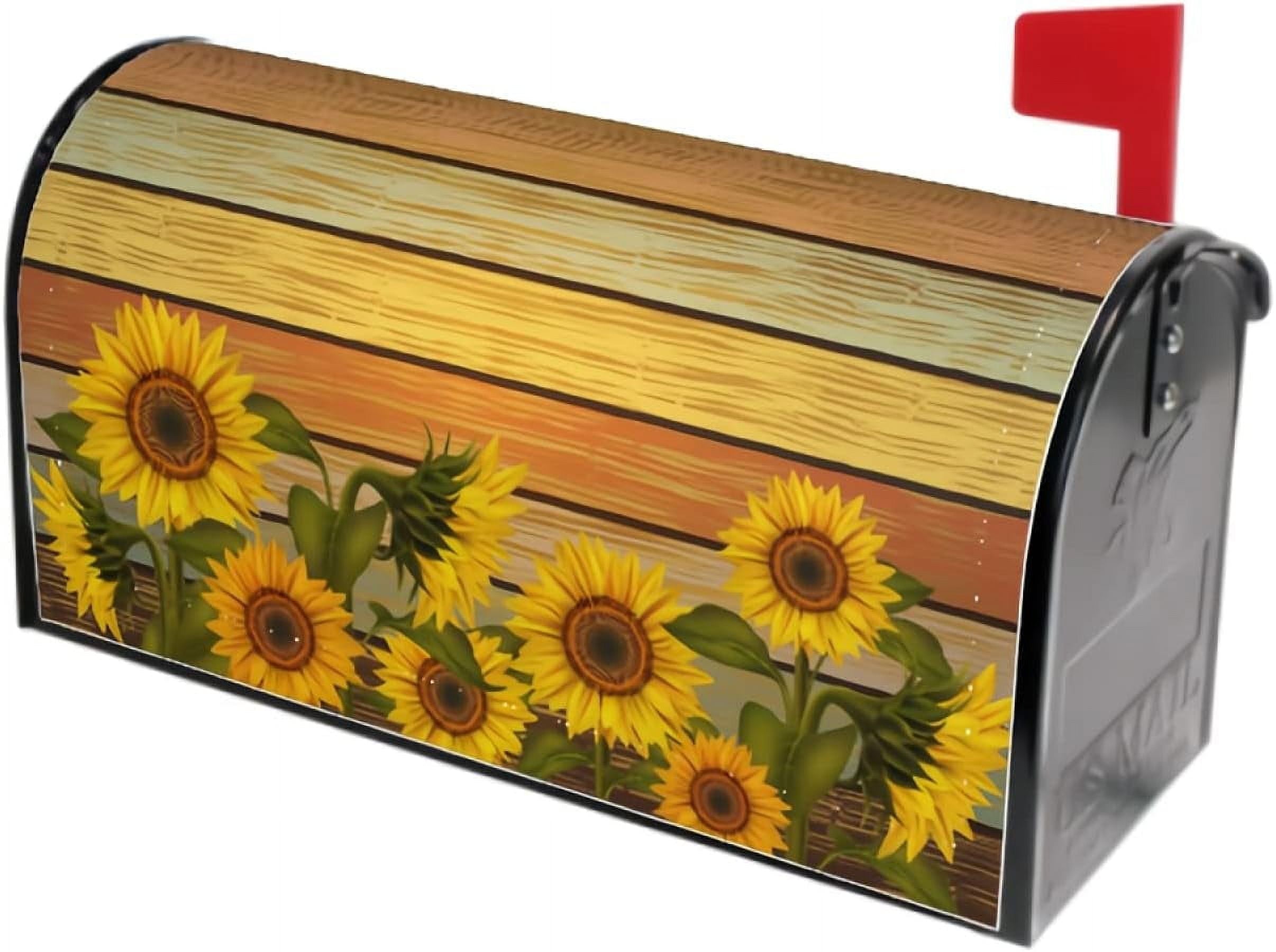 Summer/Fall Flowers Printing Mailbox Cover 21" x18" Sunflowers Wooden ...
