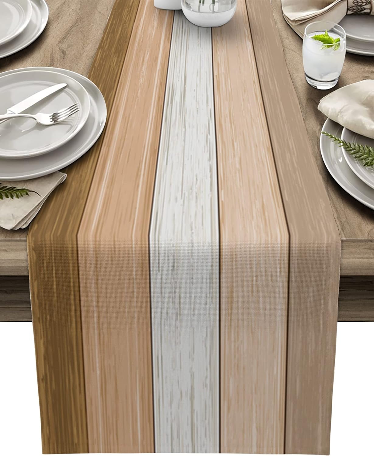 Summer Fall Table Runner,Brown Beach Cotton Linen Tablecloth Holiday ...