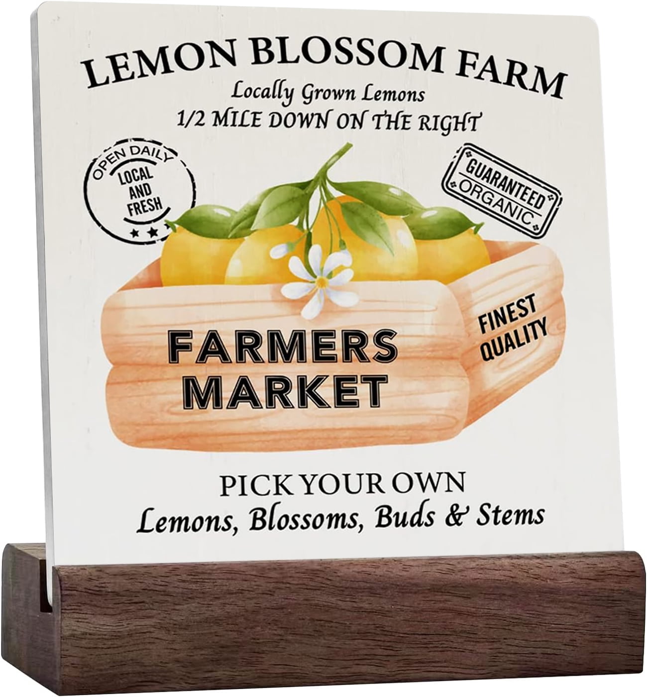 Summer Farm Fresh Lemons Ceramic Table Plaque Lemons Blossom Farm Sign ...