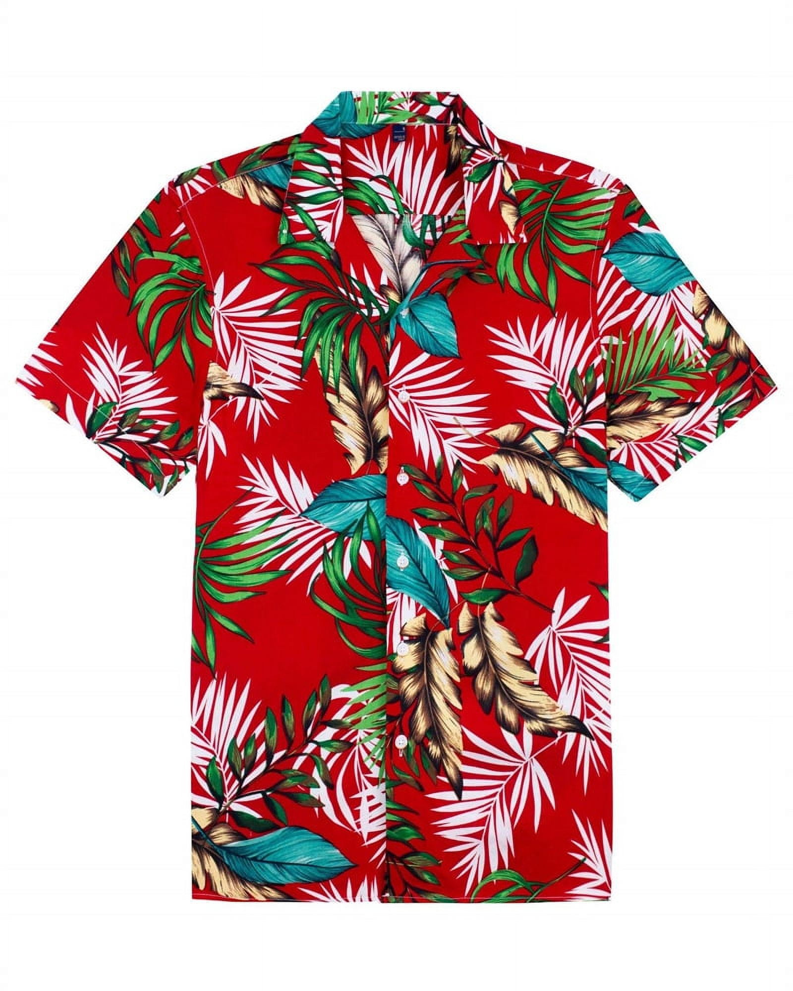 Summer Fashion Mens Hawaiian Shirts Short Sleeve Button Coconut Tree ...