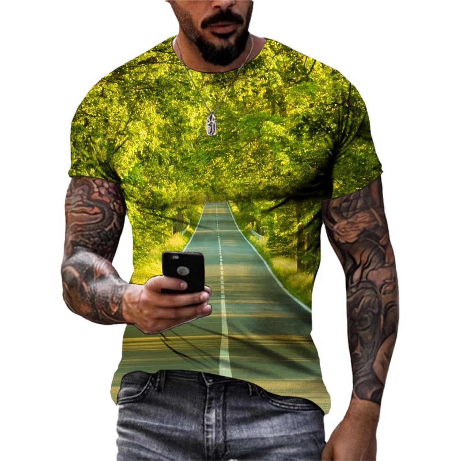Summer Fashion Natural Scenery original men's shirts New Casual 3D ...