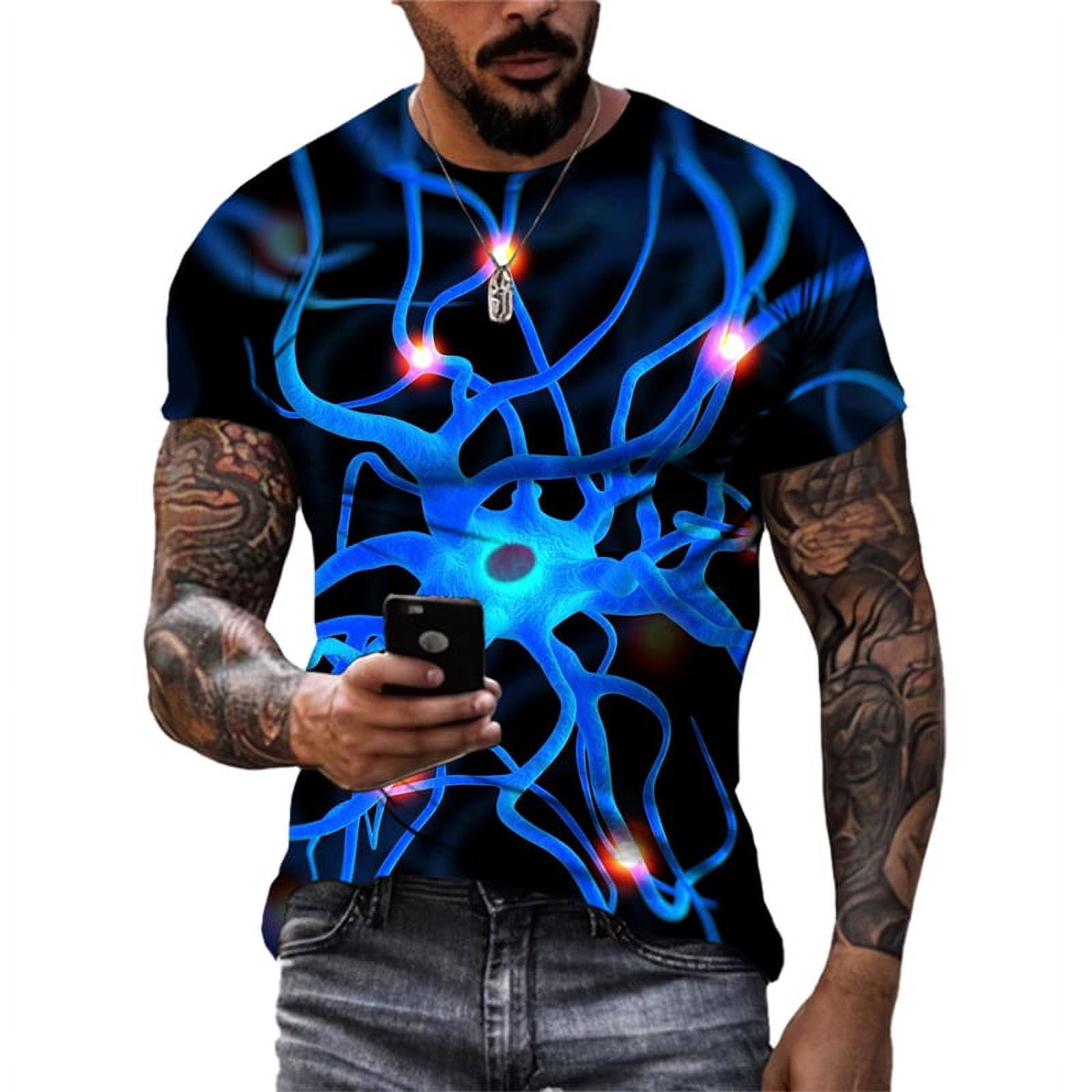 Summer Fashion New Line Chain graphic t shirts Trendly Men Casual 3D ...