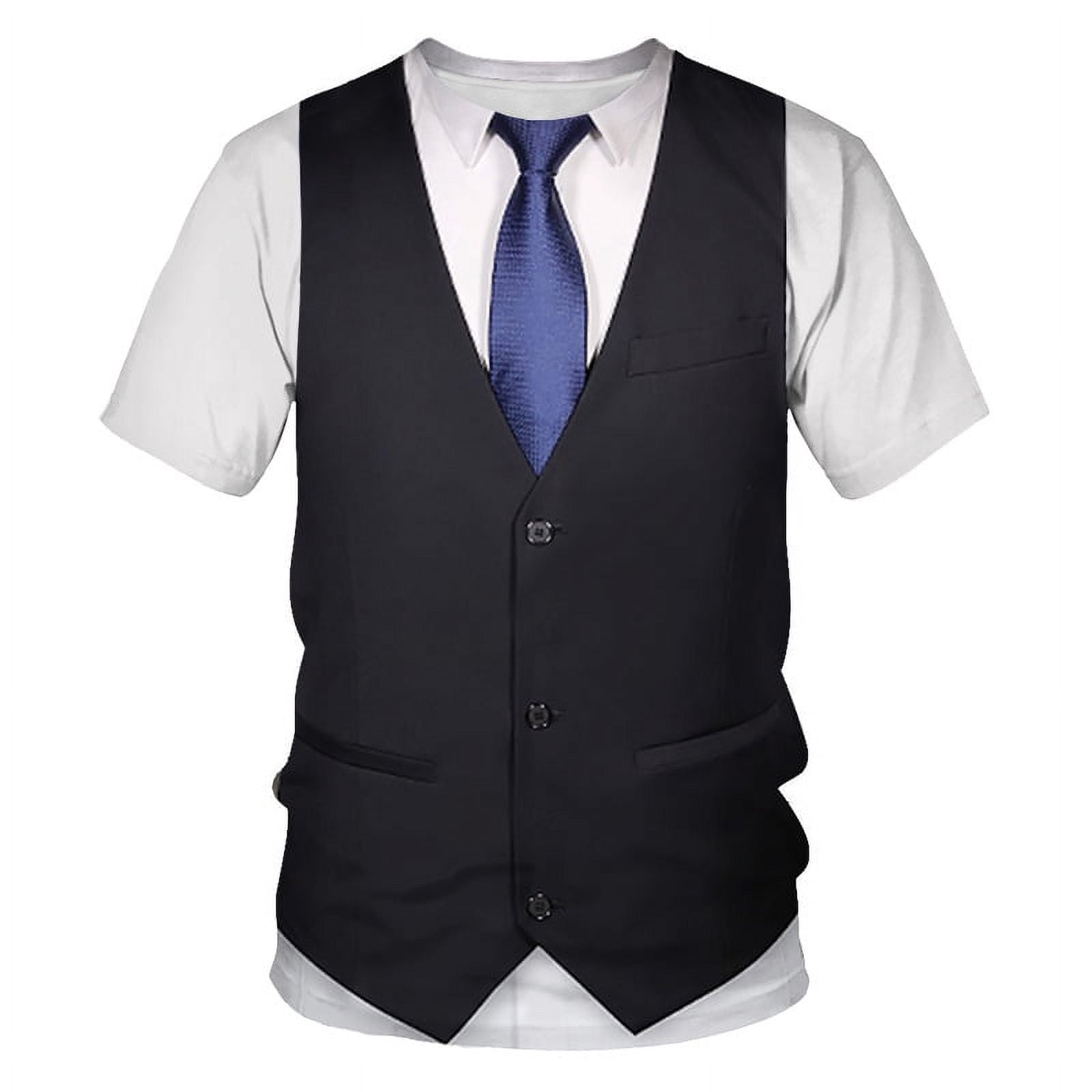 Summer Fashion Personality Fake Suit Men T-shirts Hip Hop Trend ...