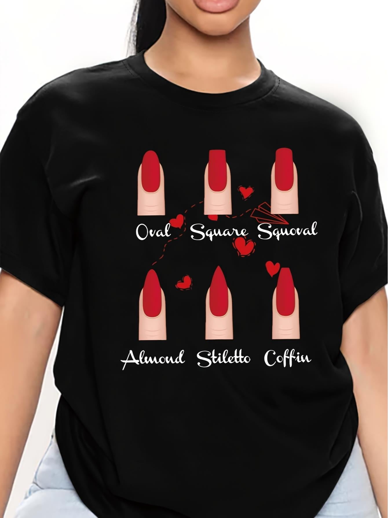 [Summer Fashion T-shirts for Women 2025]-Nail Shape Reference Guide ...