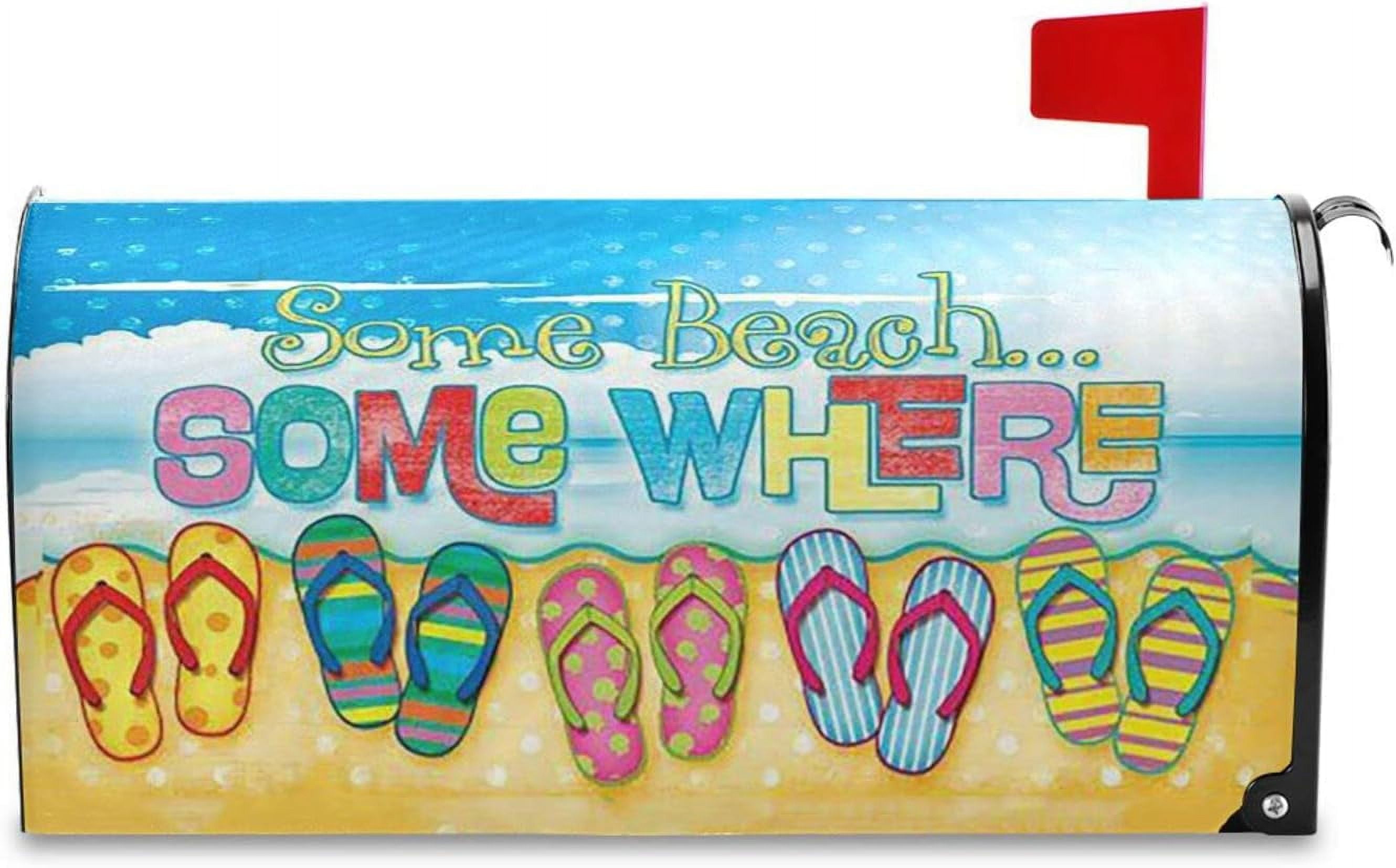 Summer Flip Flop Mailbox Cover Magnetic Standard Size Beach Mailbox ...