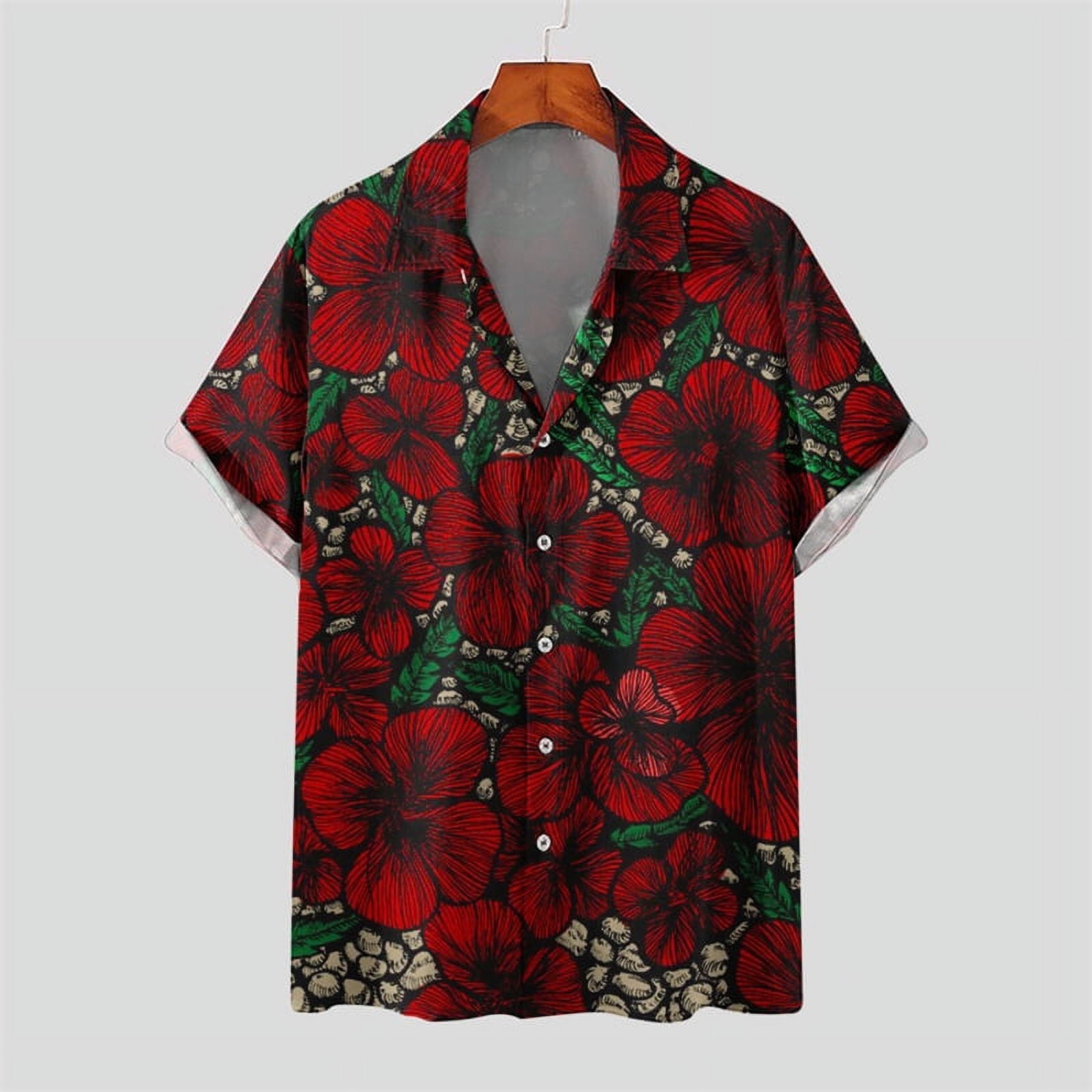 Summer Flower 3D Print Camisa Men's Summer Hawaii Beach Shirts Holiday ...