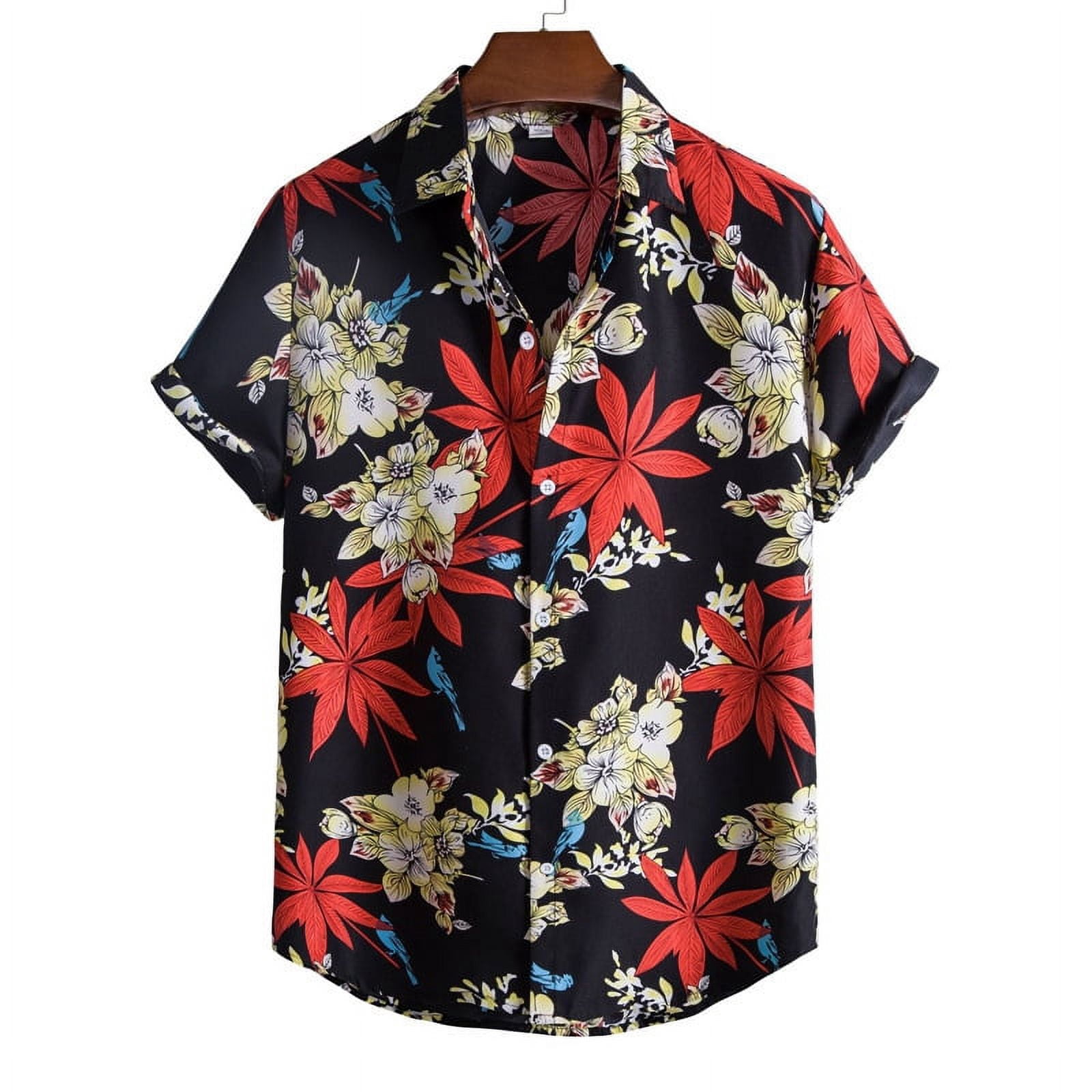 Summer Flower 3D Print Camisa Men's Summer Hawaii Beach Shirts Holiday ...