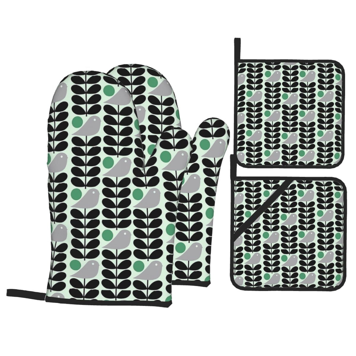 Summer Flower Stem Orla Kiely Oven Mitts and Pot Holders High Heat ...