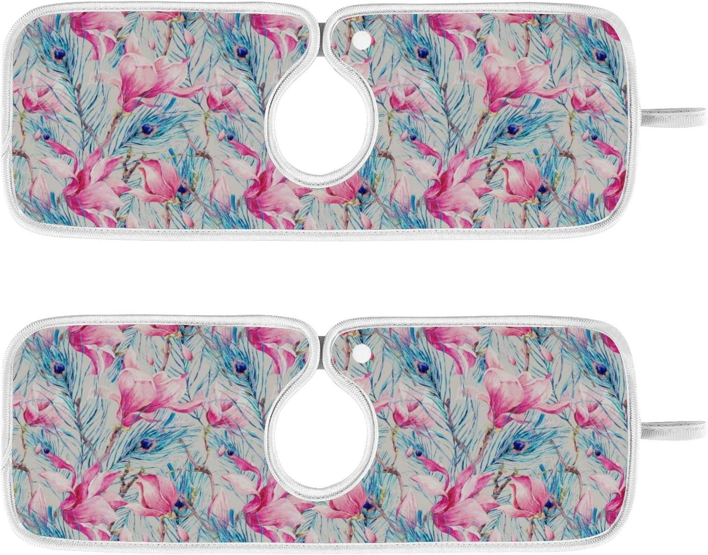 Summer Flowers Leaves Sink Splash Guard for Faucet 2 Packs Faucet ...