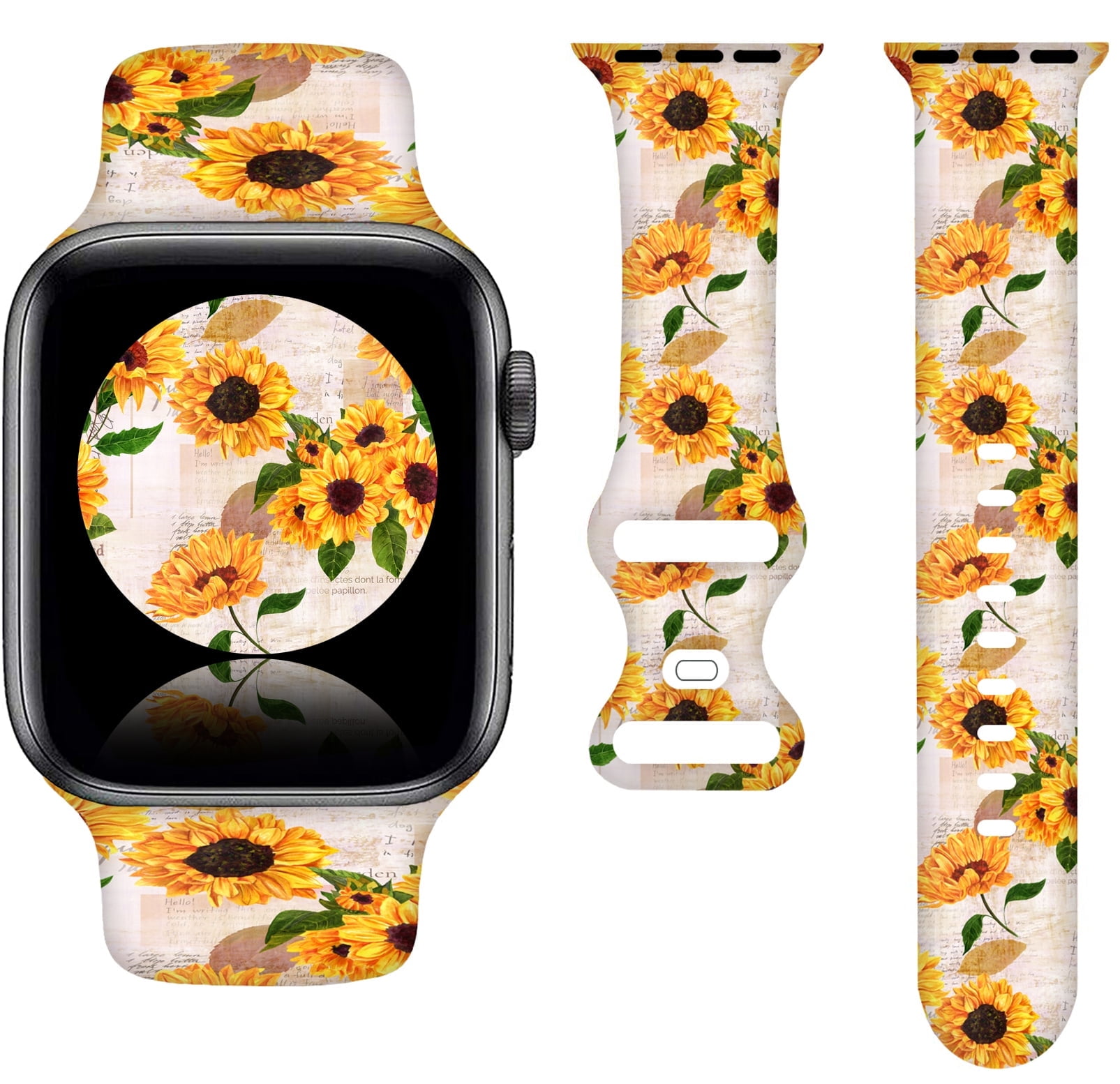 Summer Flowers Sunflowers Bands Compatible with Apple Watch Band 42MM ...