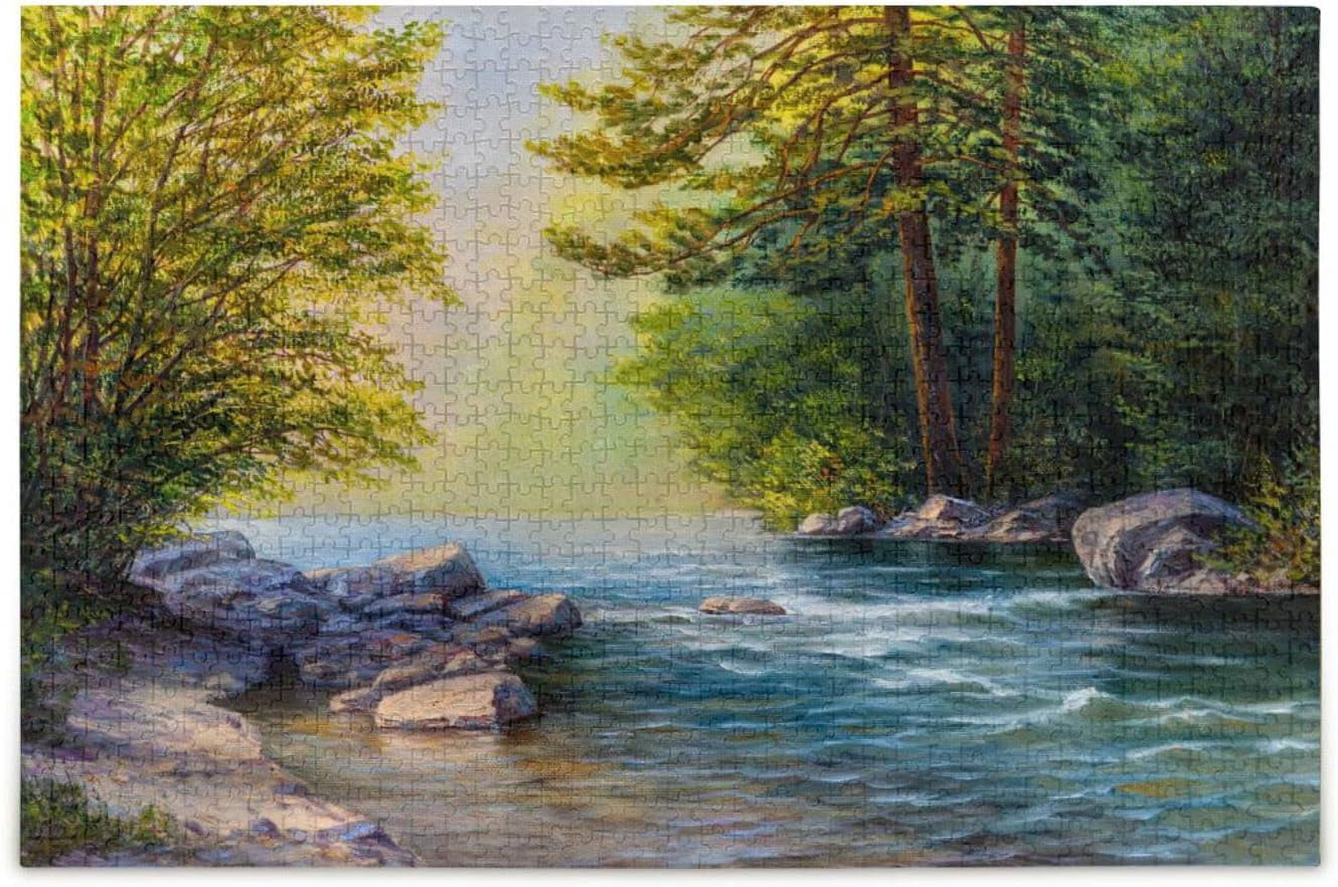 Summer Forest Oil Painting Jigsaw Puzzles for Adults 1000 Pieces Fun ...