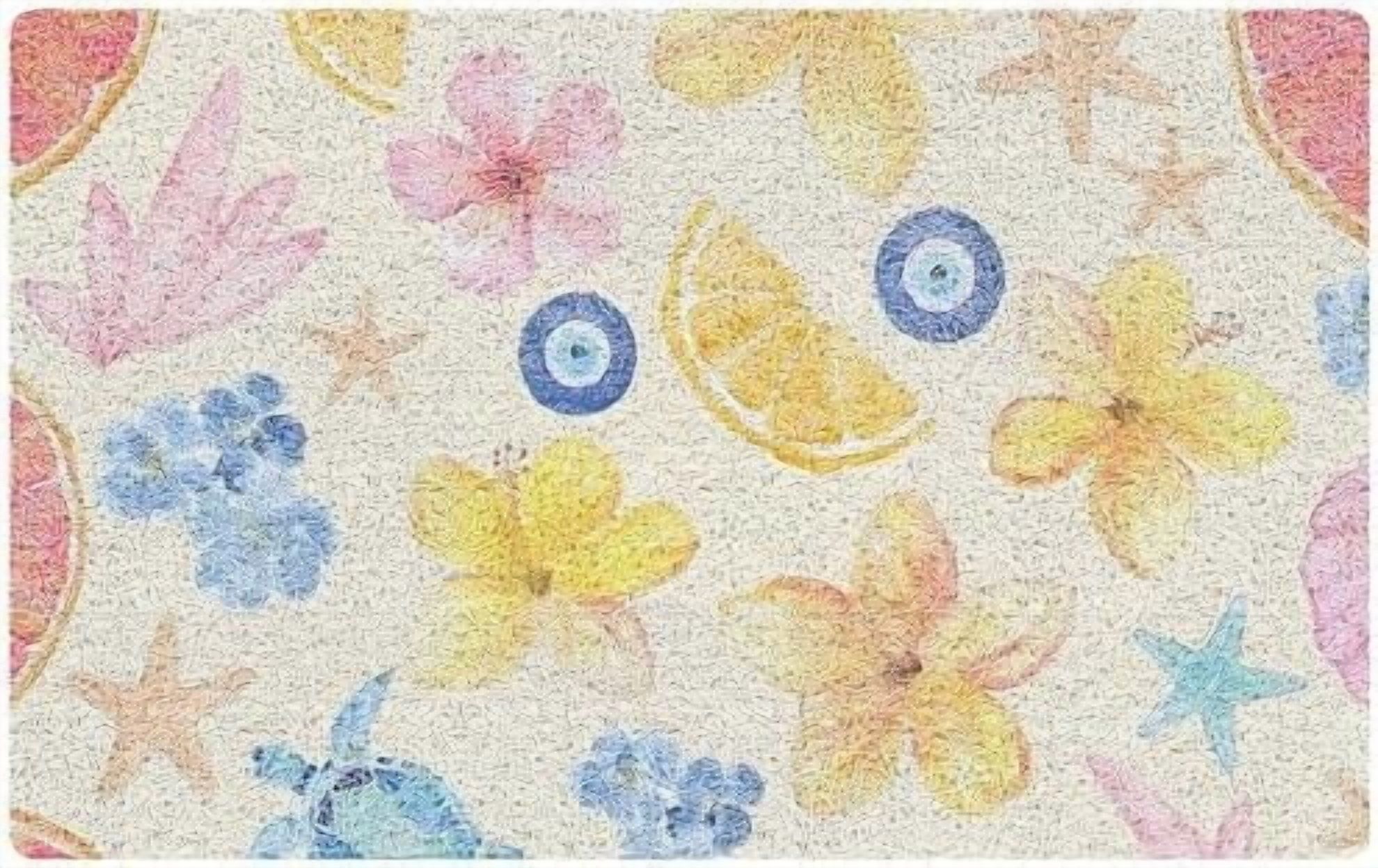 Summer Fruit Floral Beach Door Mat, Coastal Beach Welcome Mats for ...