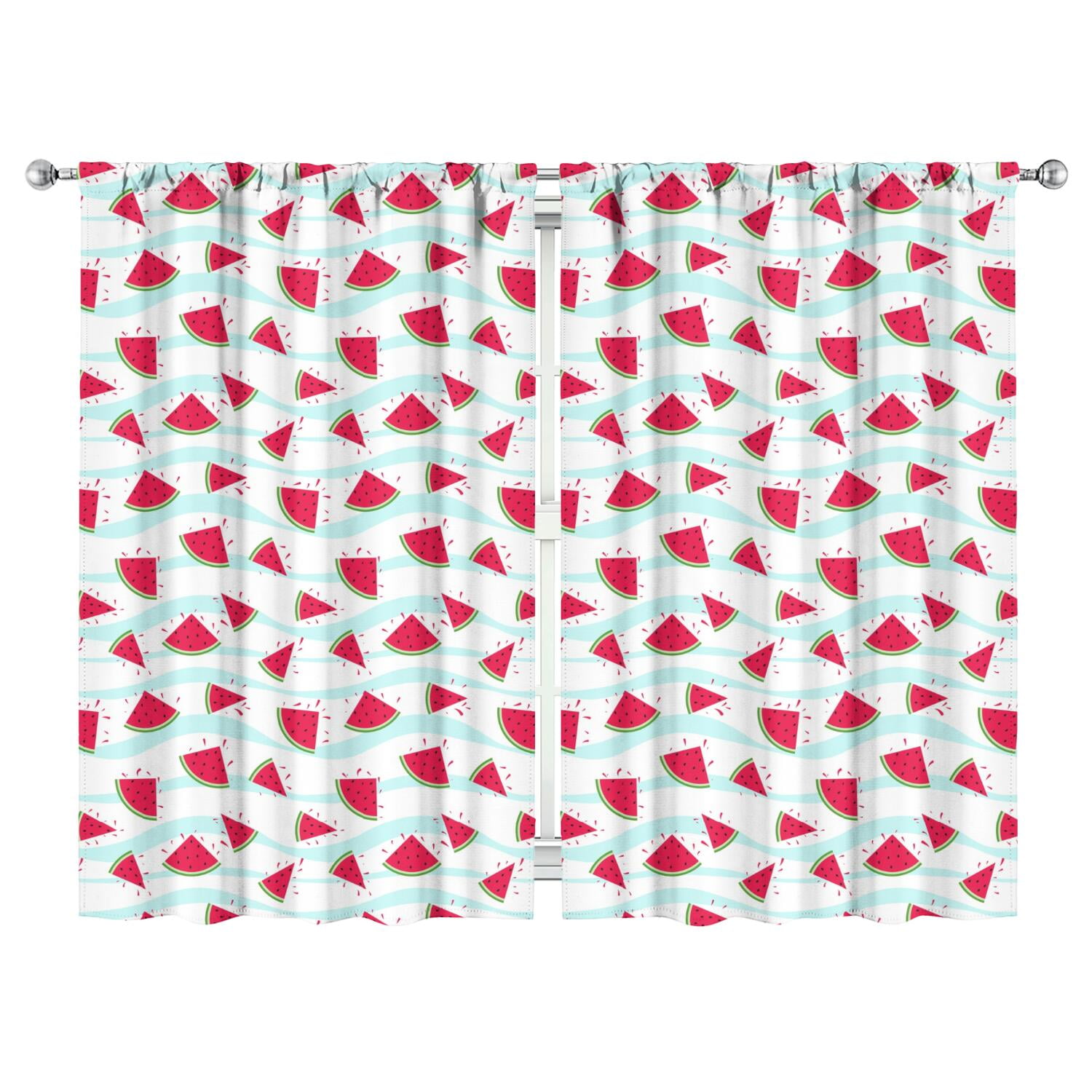 Summer Fruit Kitchen Curtains 2 Pack, 52x84 Inch Tropical Watermelon ...