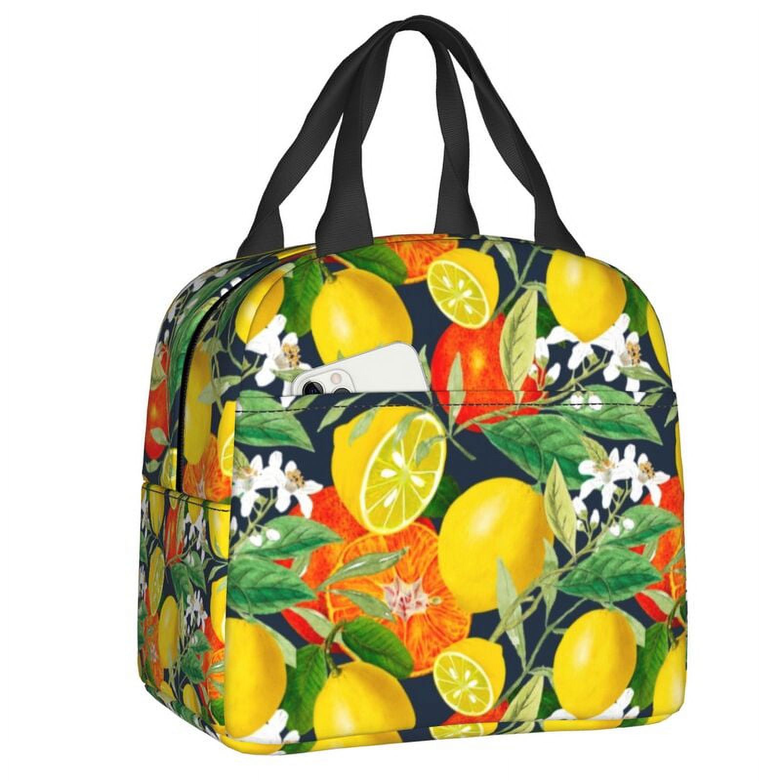 Summer Fruit Lemon Citrus Lunch Box for Women Waterproof Cooler Thermal ...