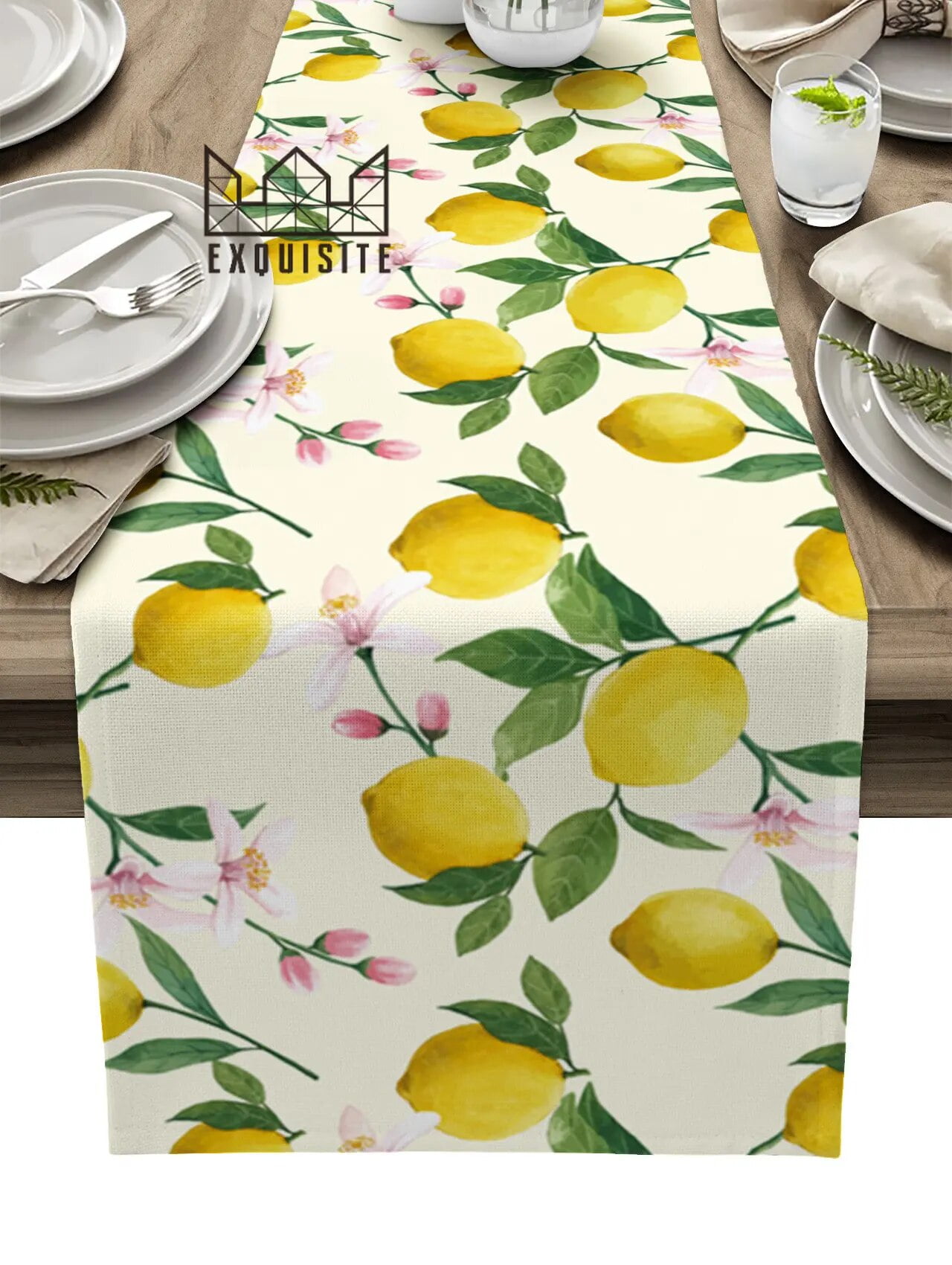 Summer Fruit Lemon Table Runner Home Wedding Table Flag Mat ...