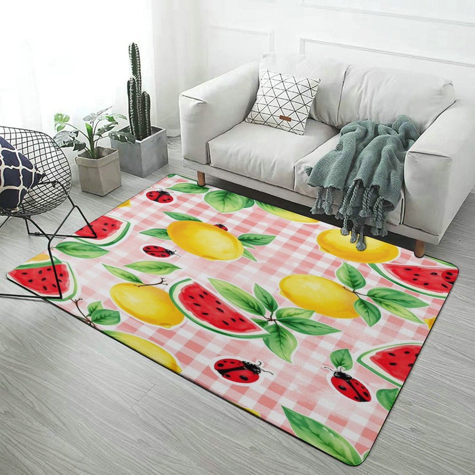Summer Fruit Pattern Carpet Rug for Bedroom Living Room Home Sofa ...