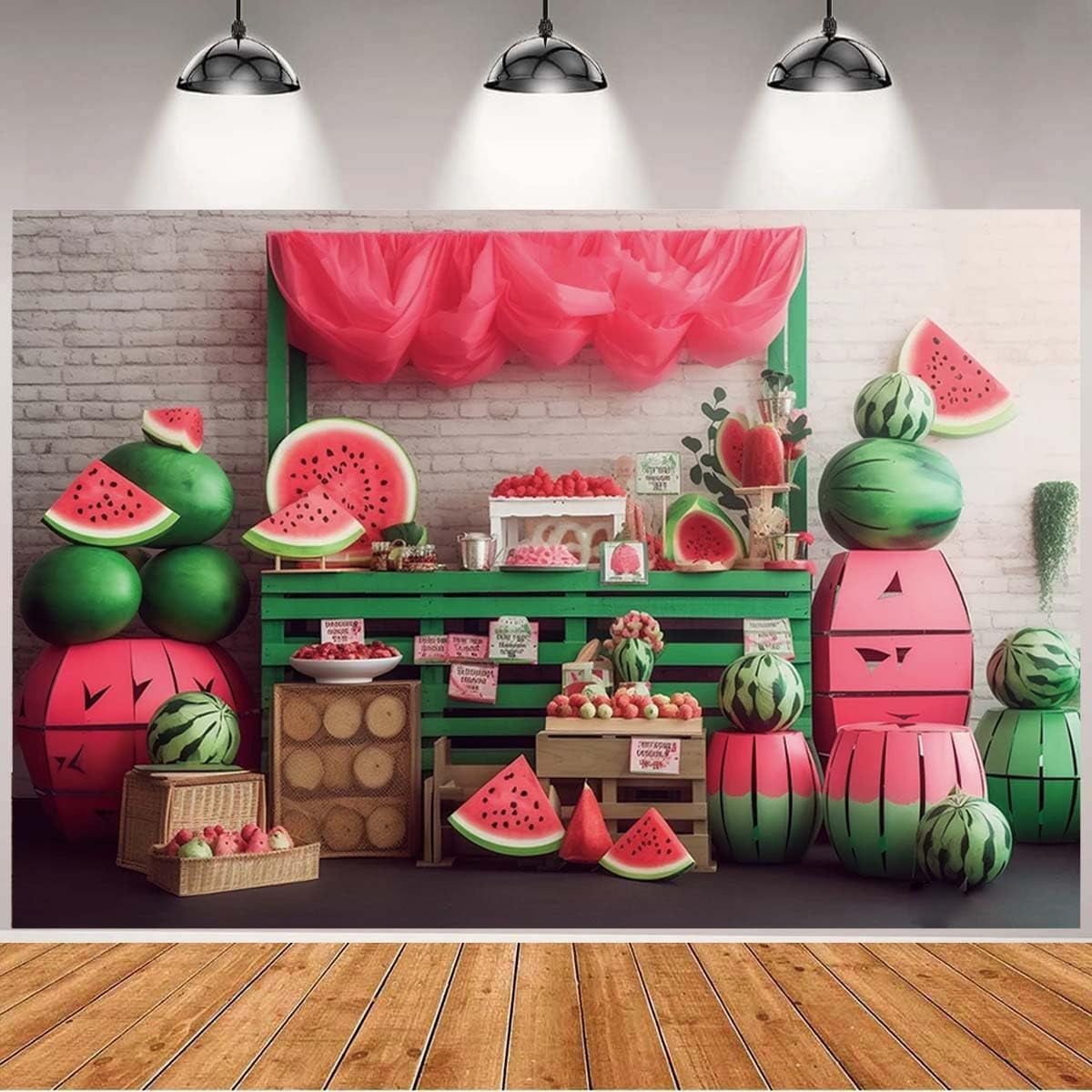 Summer Fruit Photography Backdrops Watermelon Cake Smash Background ...