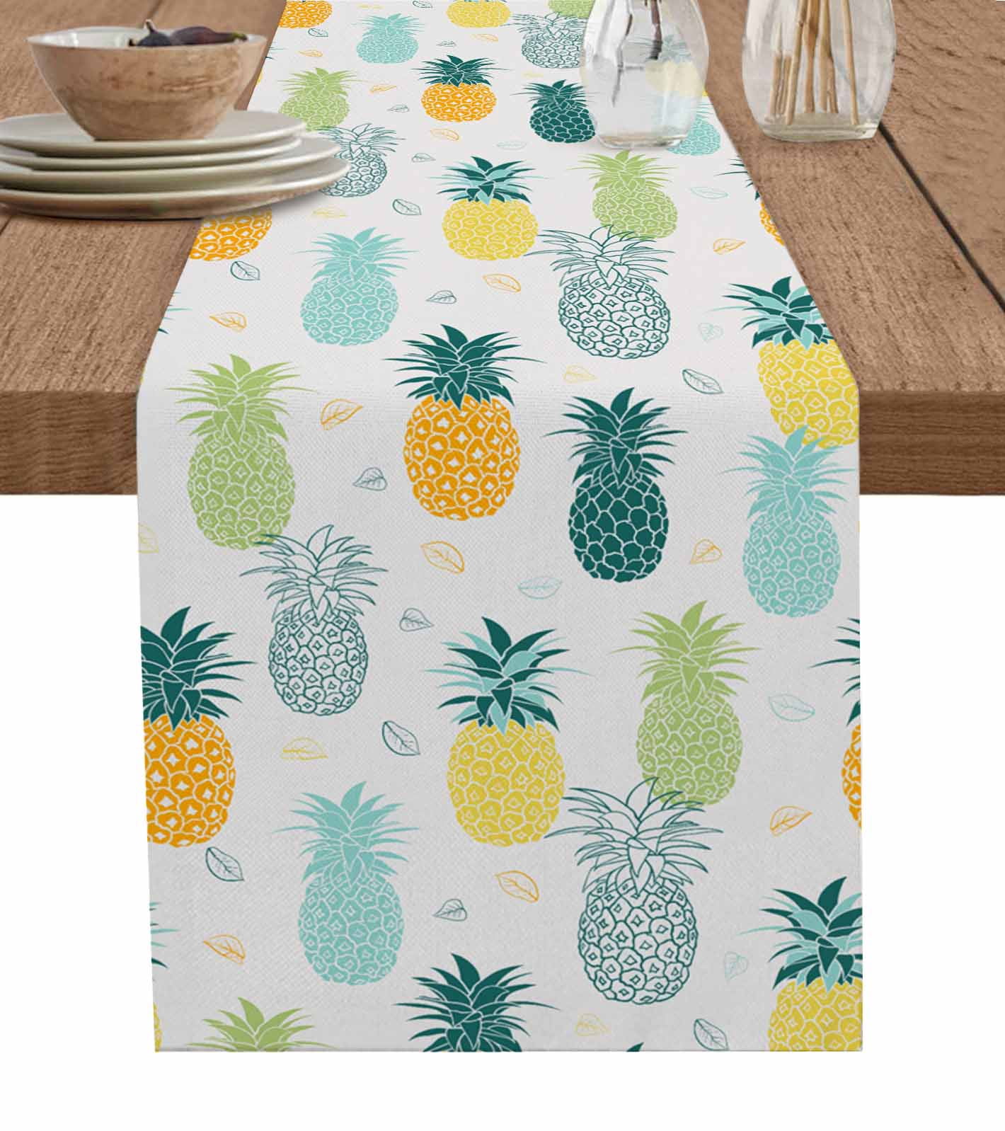 Summer Fruit Pineapple Table Runner for Dining Table Kitchen r ...