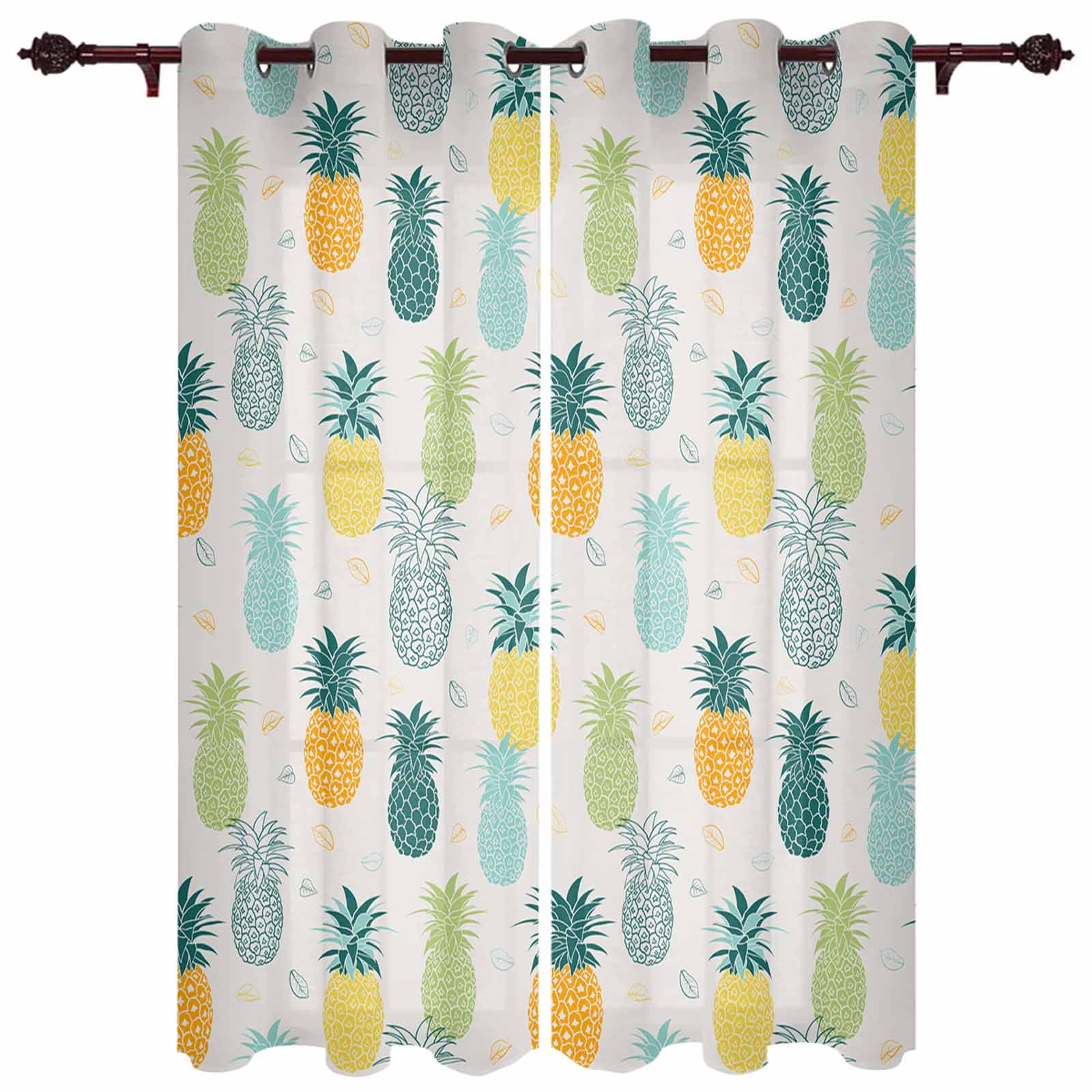 Summer Fruit Pineapple Window Curtains for Living Room Luxury Bedroom ...