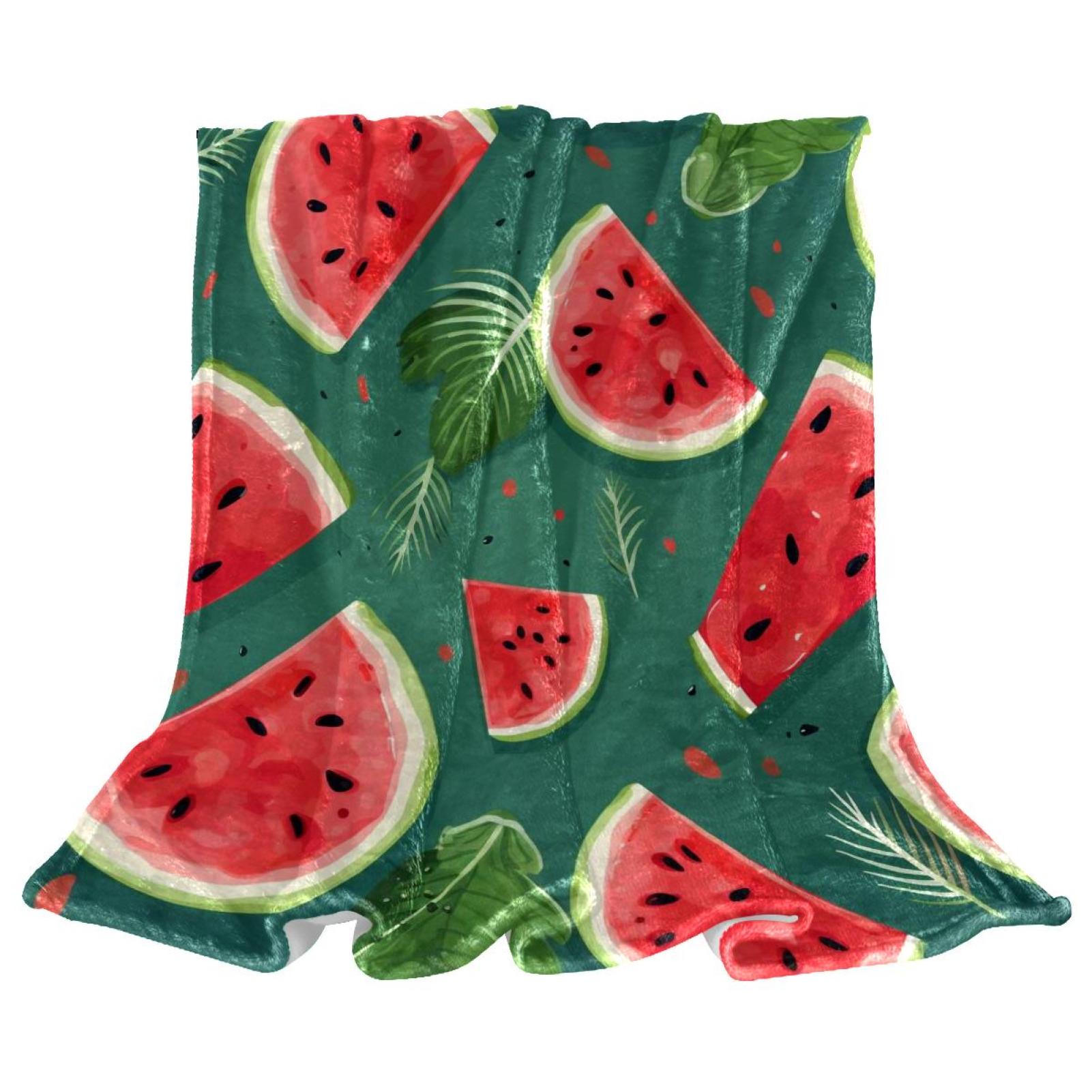 Summer Fruit Sweet Watermelon Plush Throw Blanket for Couch 59" x 79 ...