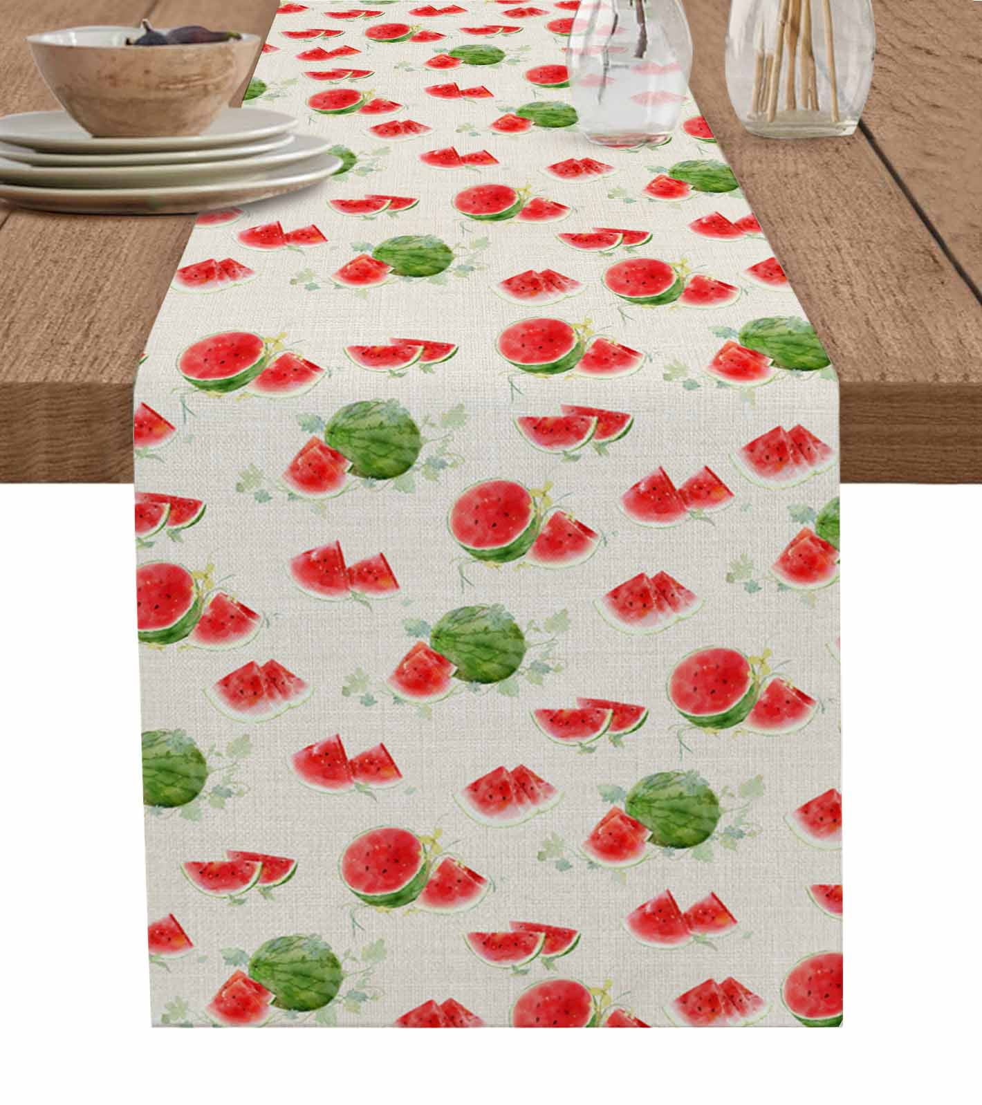 Summer Fruit Watercolor Watermelon Table Runner ration Home r Dinner ...