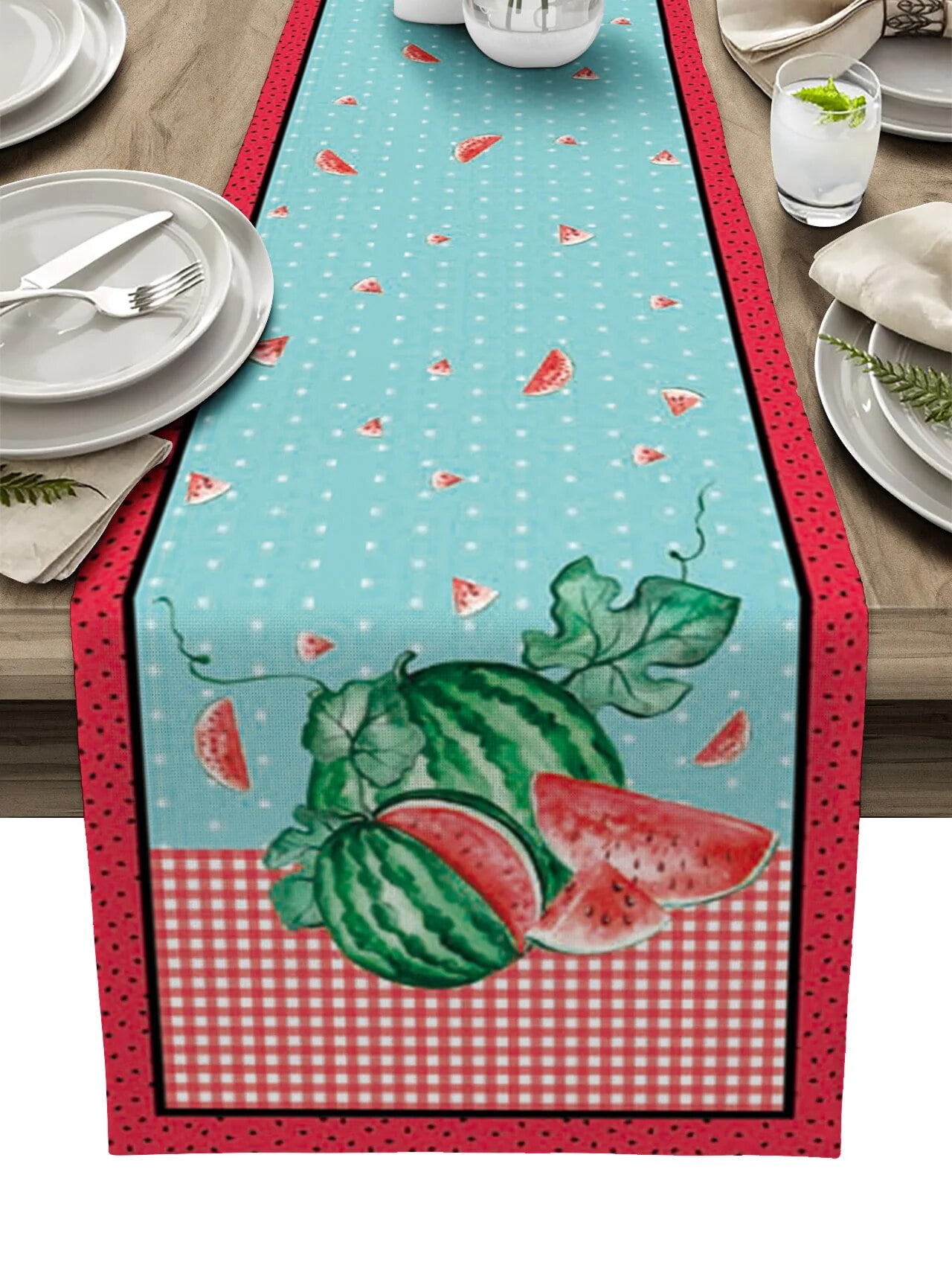 Summer Fruit Watermelon Table Runner Home Wedding Table Flag Mat Table ...