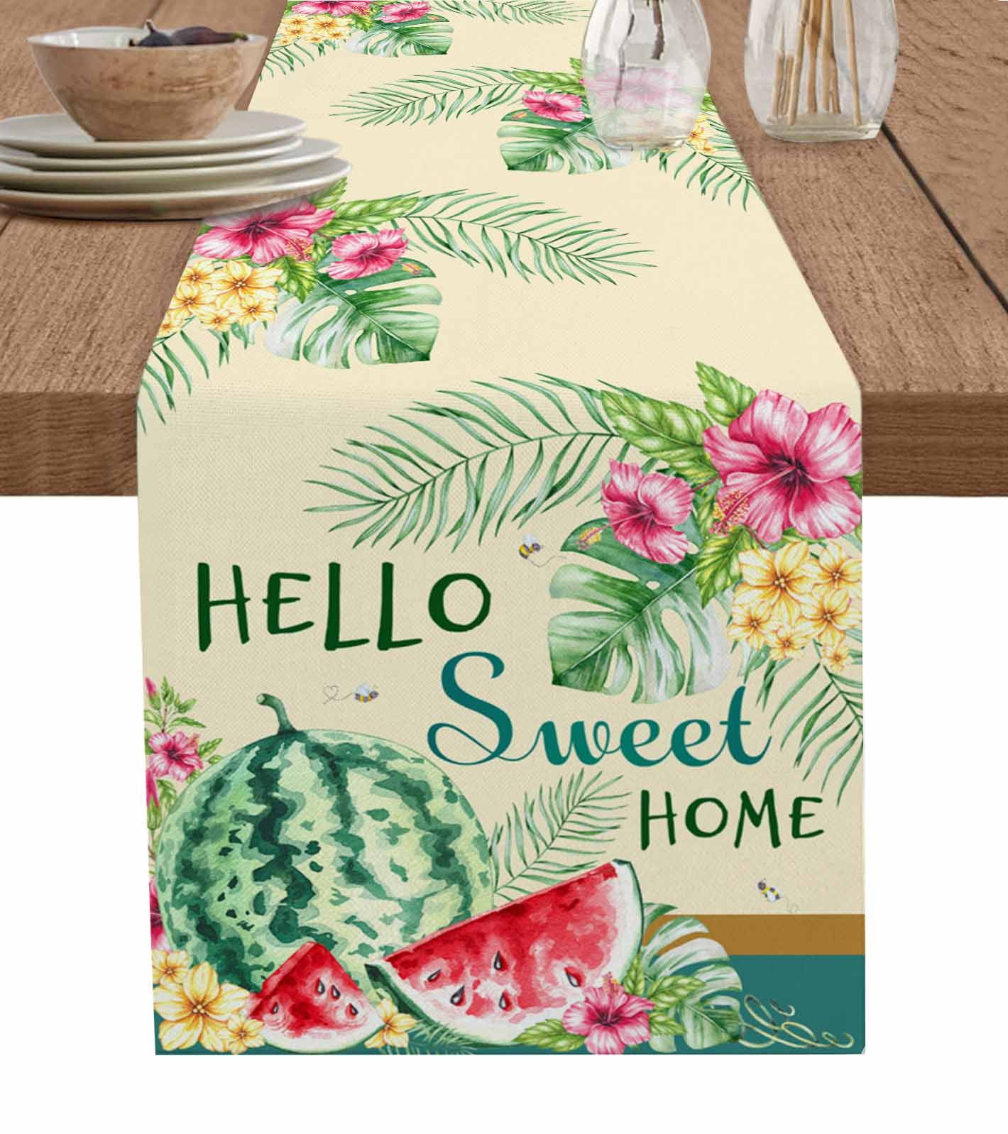 Summer Fruit Watermelon Table Runner Home Wedding Table Flag Mat Table ...