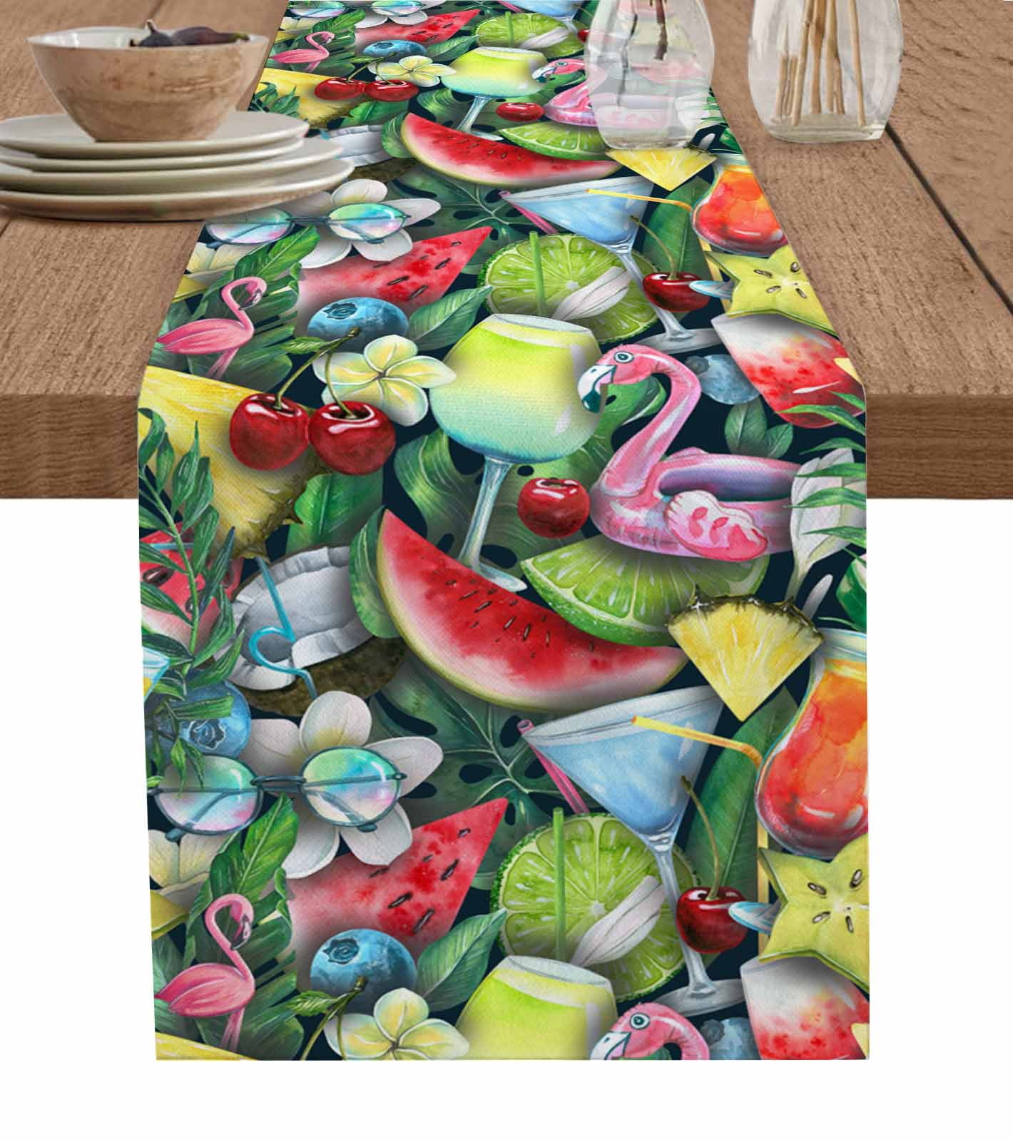 Summer Fruit Watermelon Table Runner Home Wedding Table Flag Mat Table ...