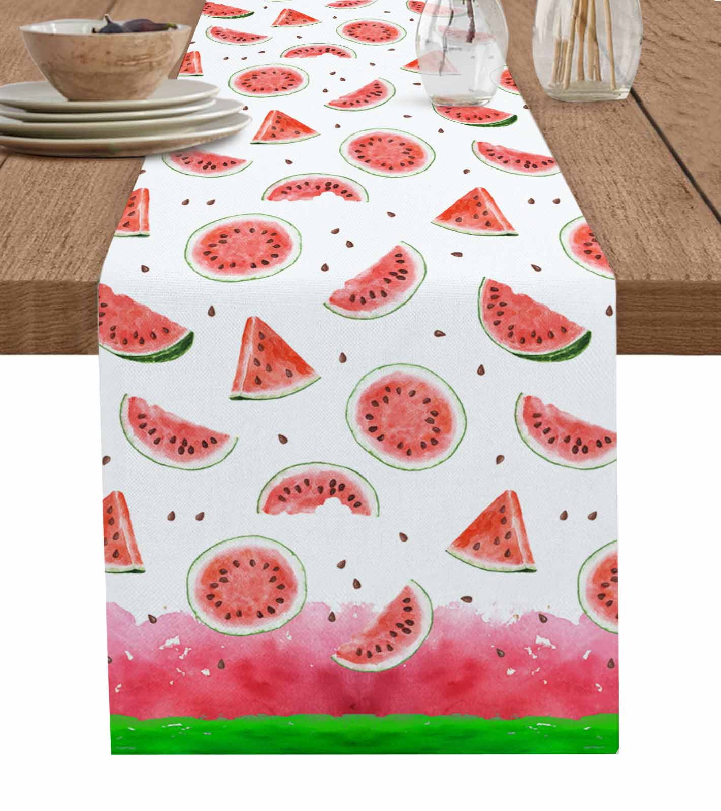 Summer Fruit Watermelon Table Runner Home Wedding Table Flag Mat Table ...