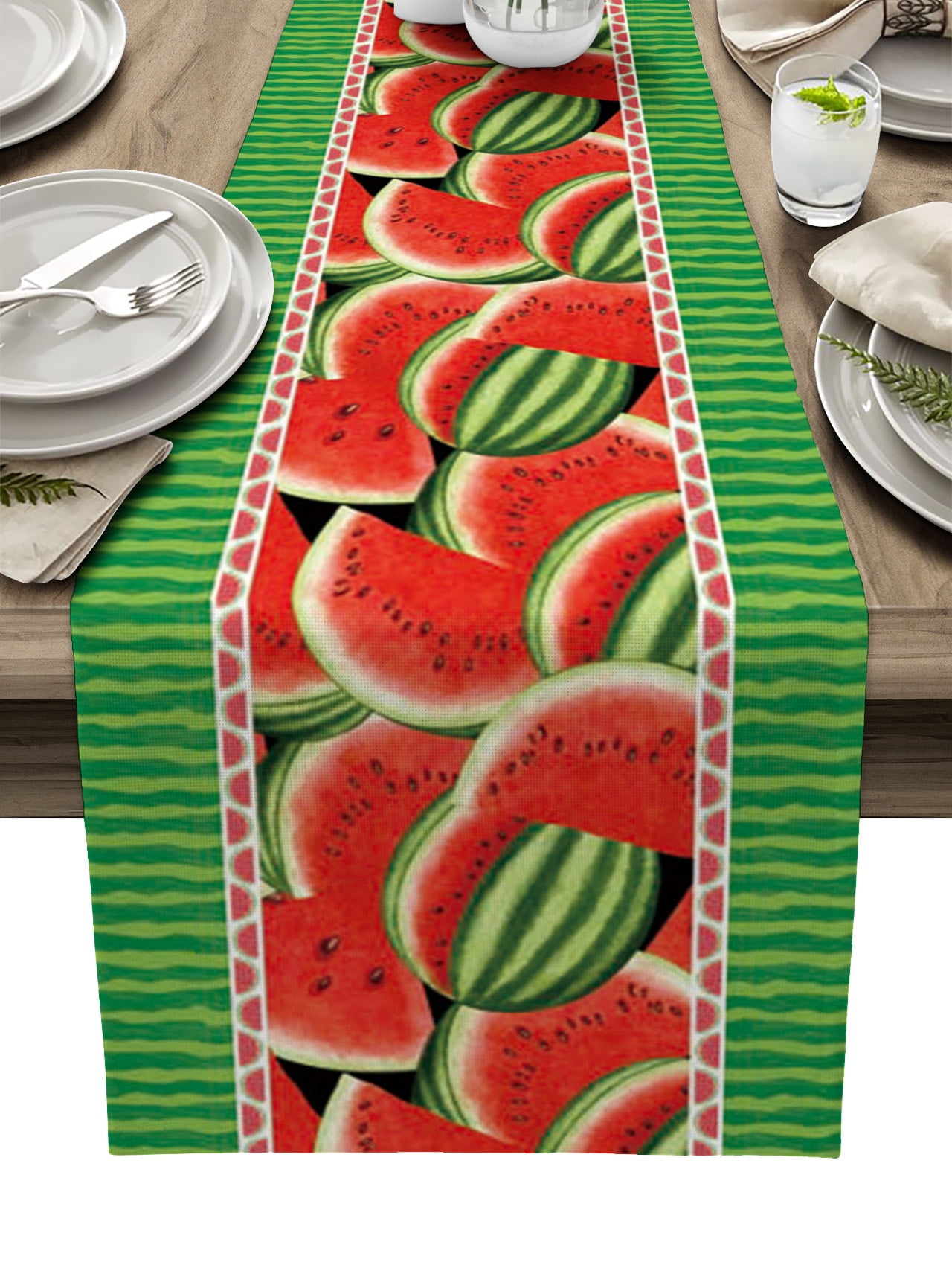 Summer Fruit Watermelon Table Runner Modern Party Dining Table Runner Wedding Table r Tablecloth ...