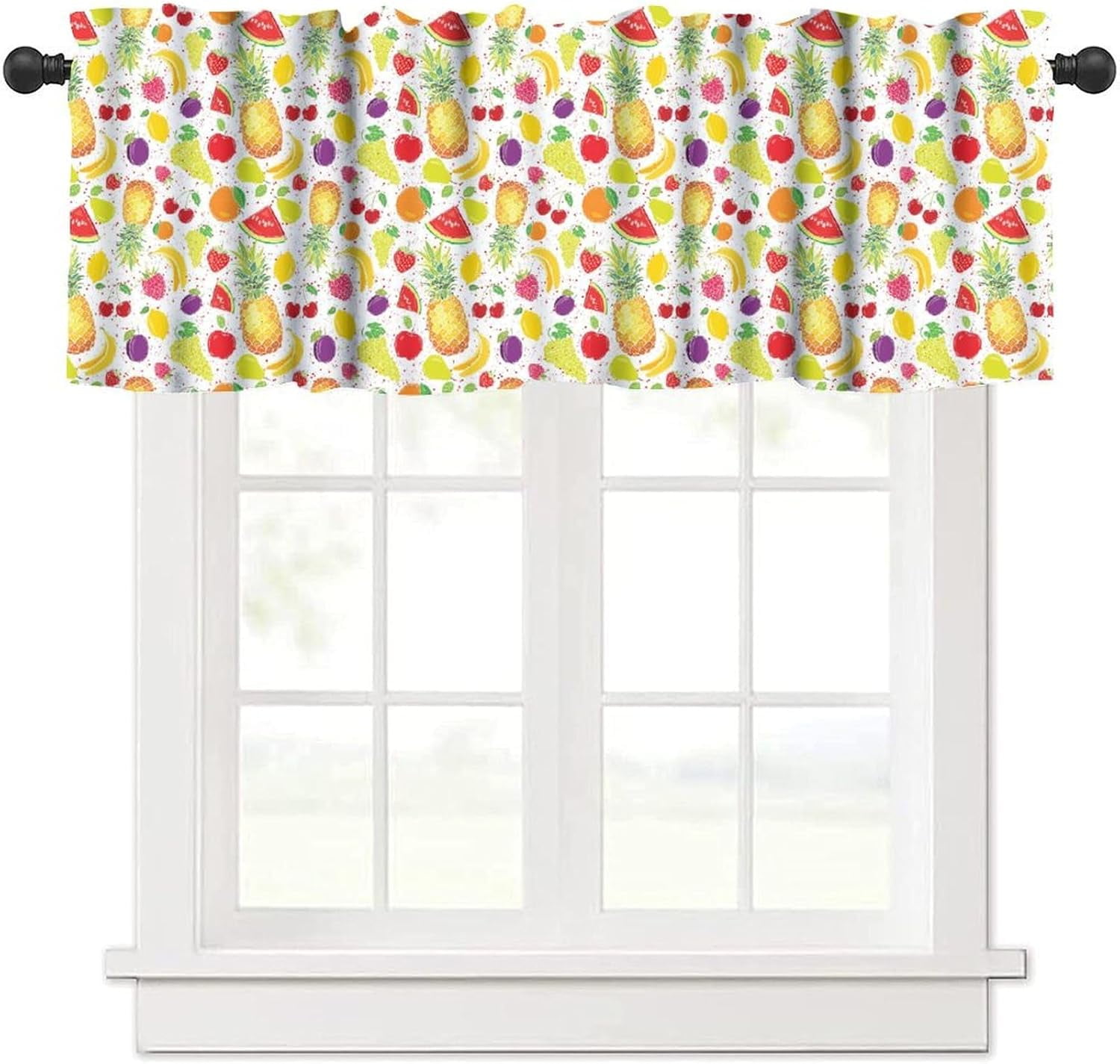 Summer Fruit Window Valance Strawberry Banana Orange Watermelon Lemon ...