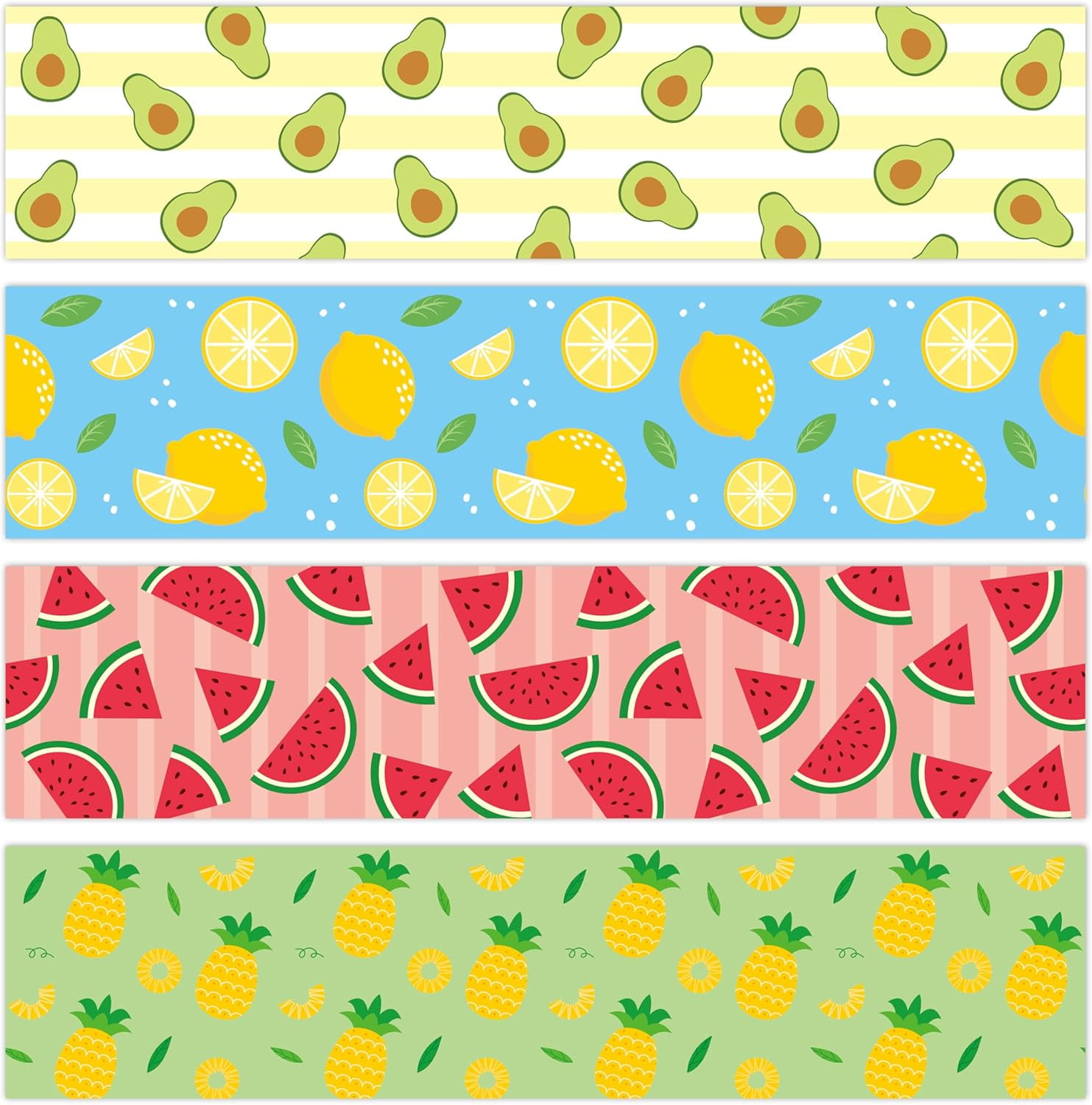 Summer Fruits Border Trim - 80Pcs Back to School Fruits Bulletin Board ...