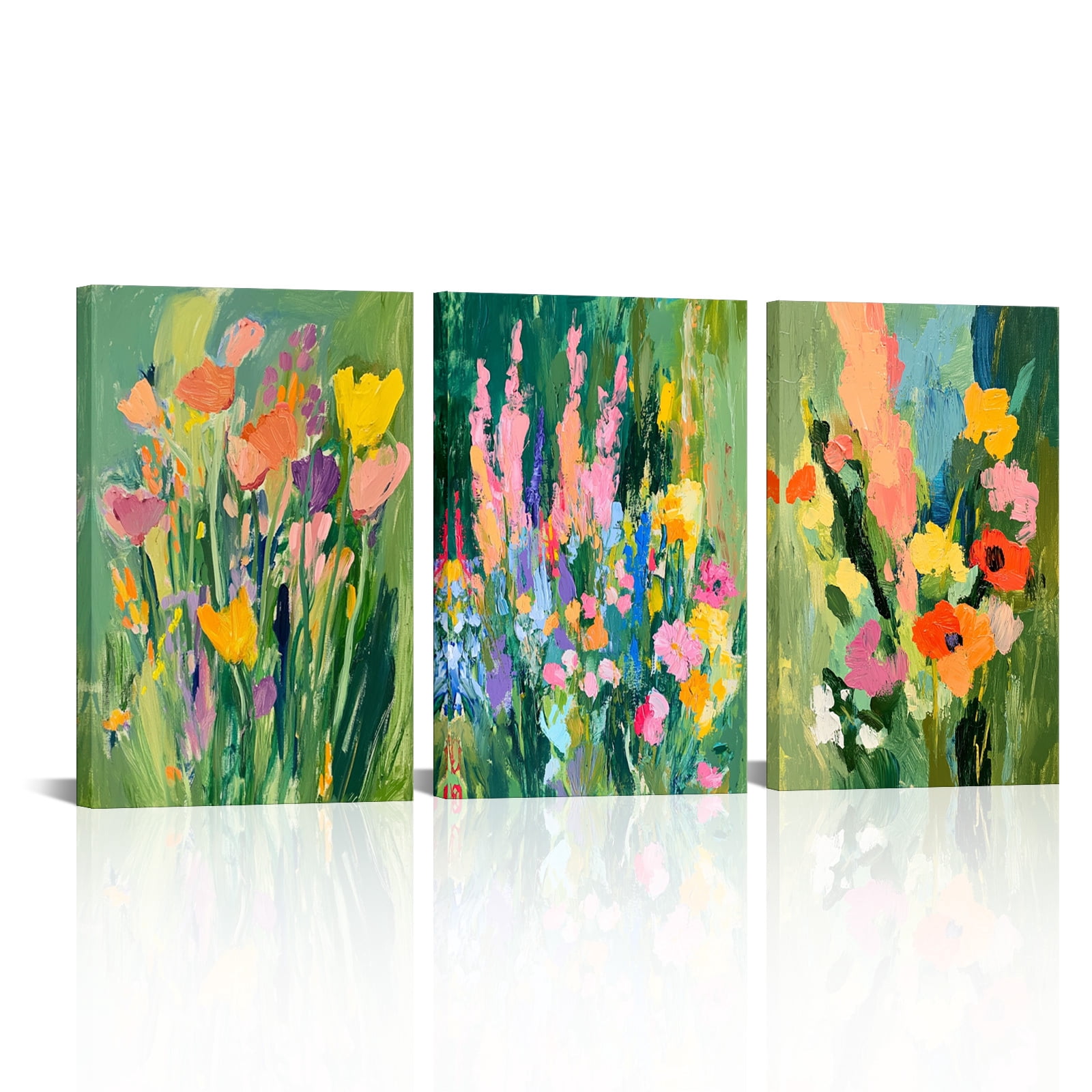 Summer Full Of Vitality Canvas Wall Art Framed Painting Triptych- 12×18 ...