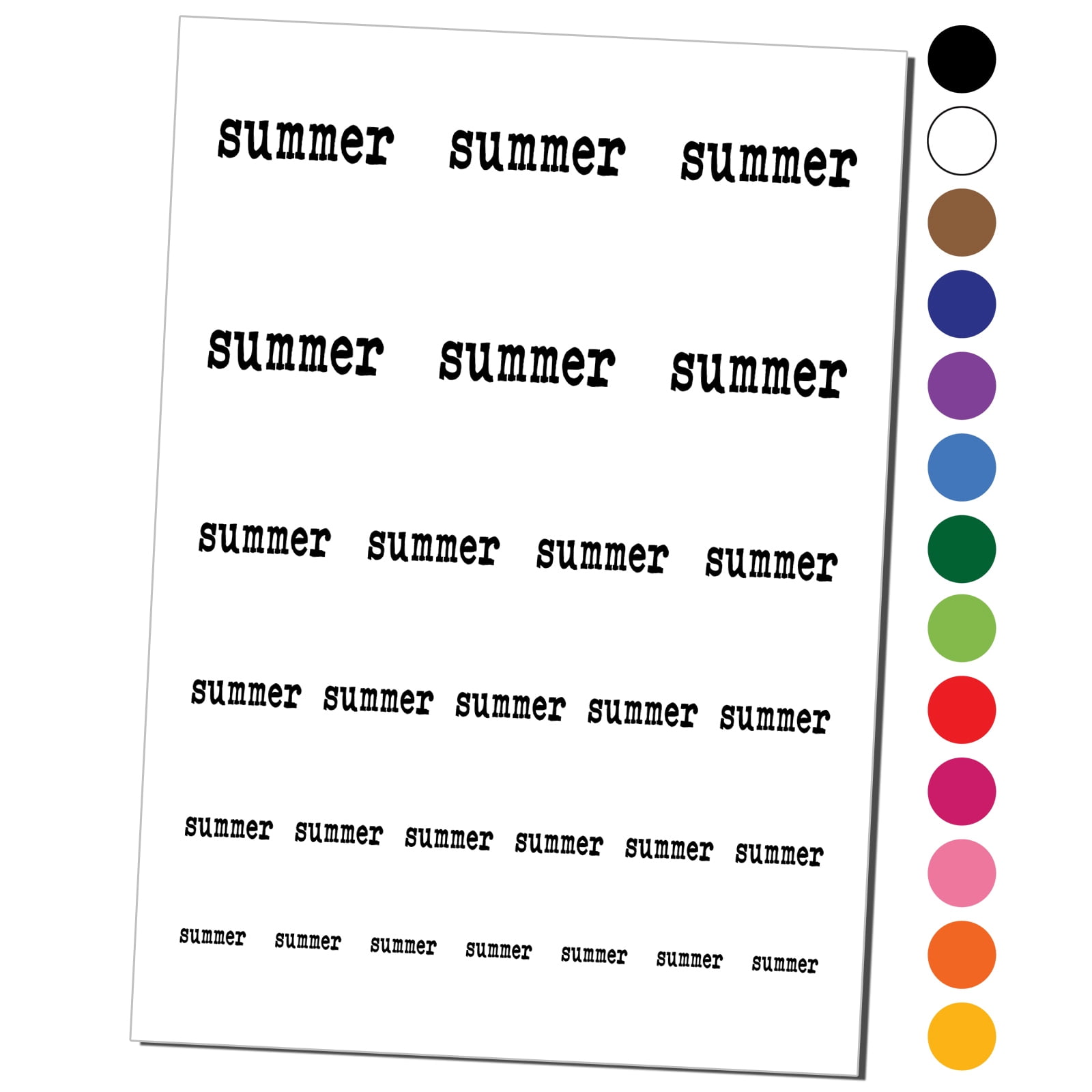 Summer Fun Text Water Resistant Temporary Tattoo Set Fake Body Art ...