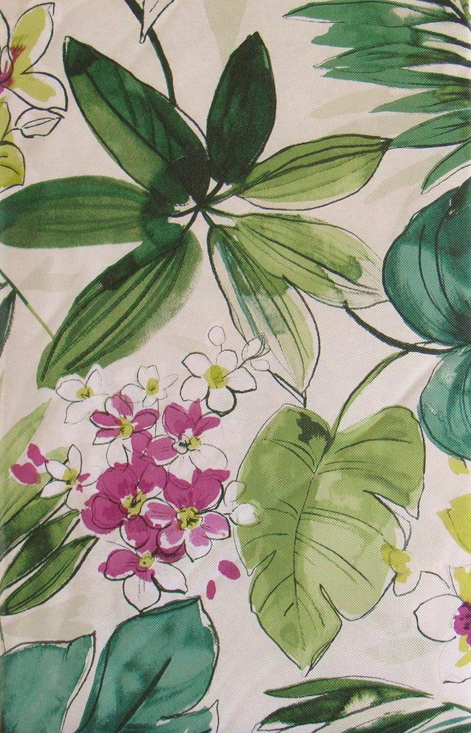 Summer Fun Tropical Flowers Forest Abstract Vinyl Flannel Back ...