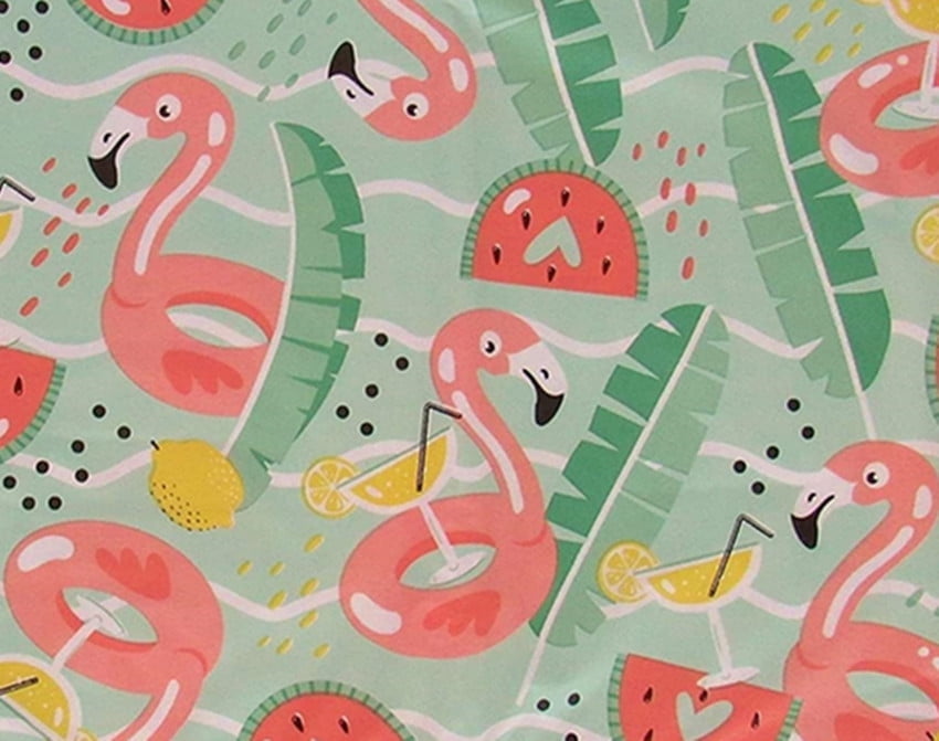 Summer Fun Tropical Pool Party Pink Flamingo Floats with Cocktails and ...