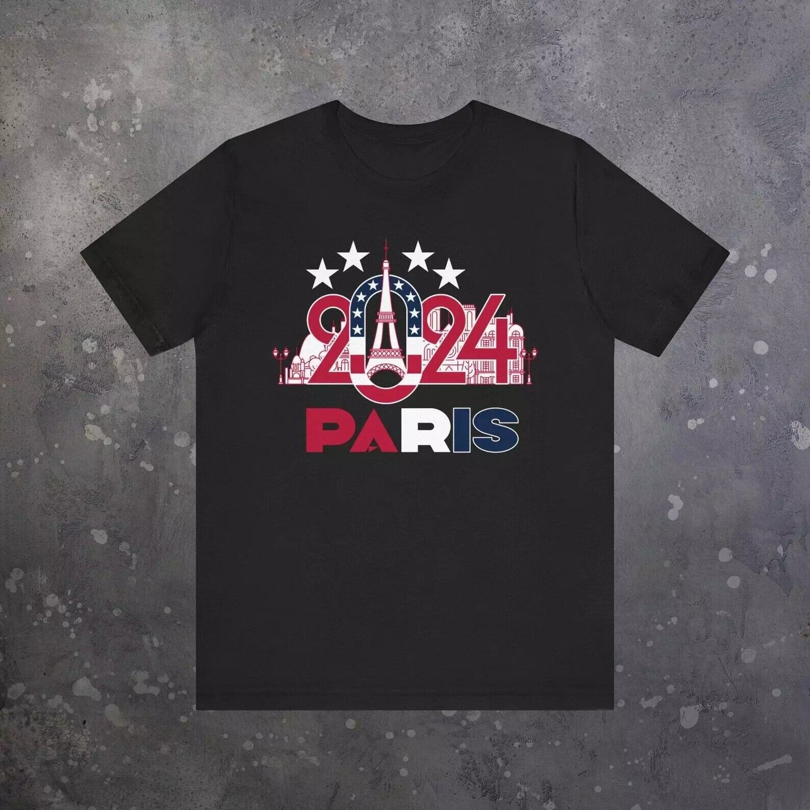 Summer Games Paris 2024 Team USA Eiffel Tower 2024 Tshirt - Walmart.com