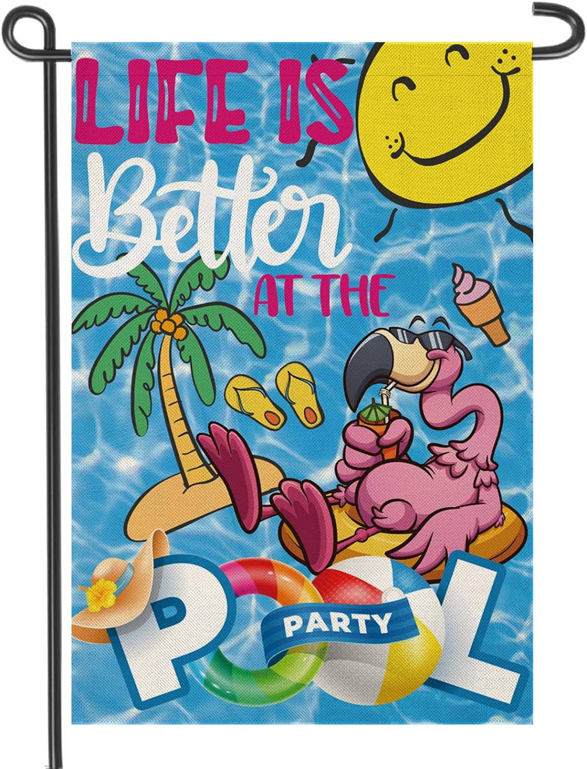 Summer Garden Flag 12x18 inch Double Sided, Seasonal Flamingo LIFE IS ...