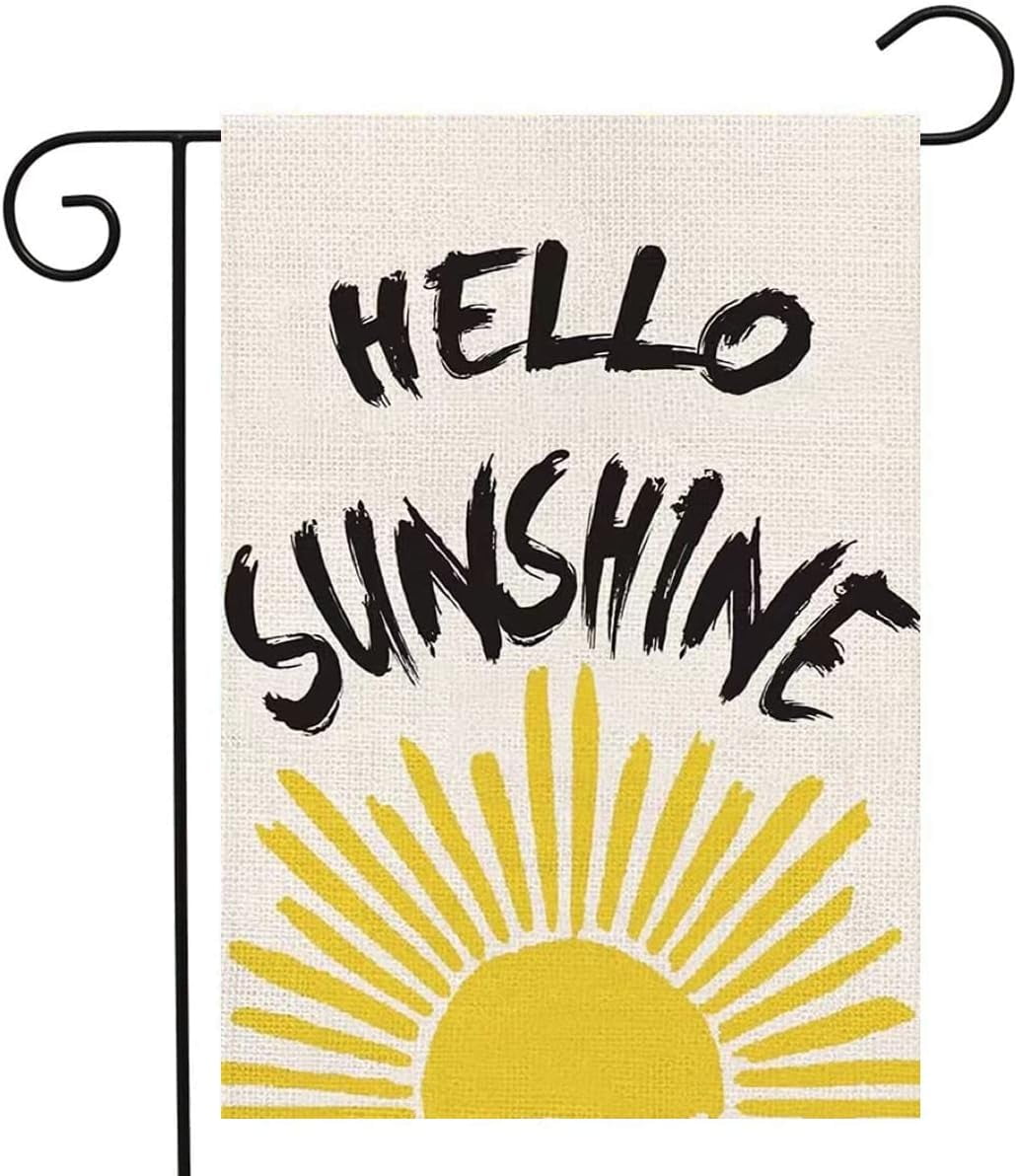 Summer Garden Flag 12x18 inch Double Sided for Outside Hello Sunshine ...