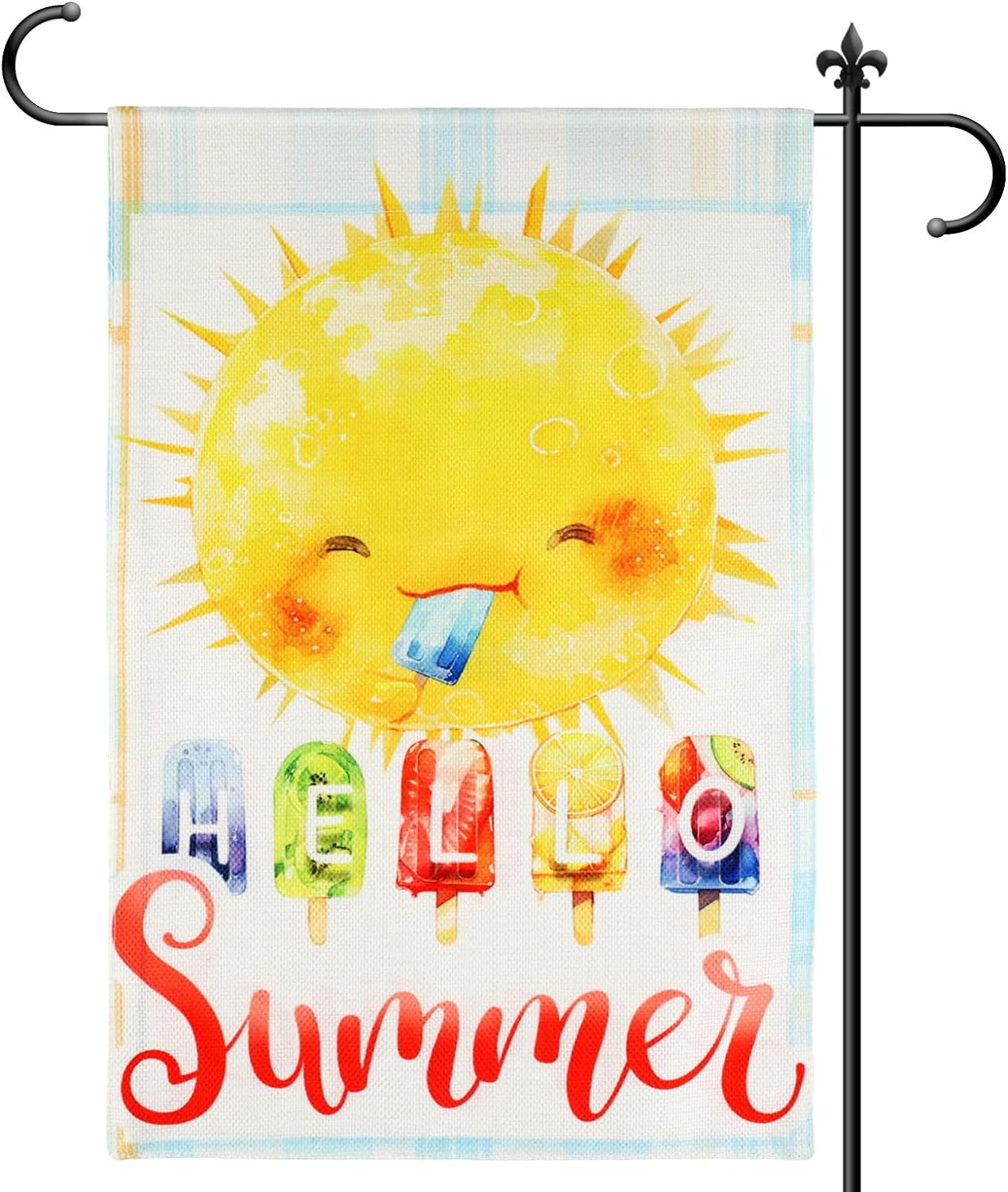 Summer Garden Flag, Hello Summer Garden Flag Ice Cream Sunshine ...
