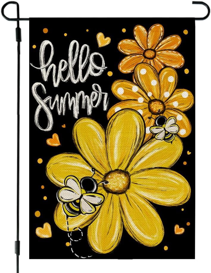 Summer Garden Flag Sunflower Floral Double Sided 12x18 Inches Small ...