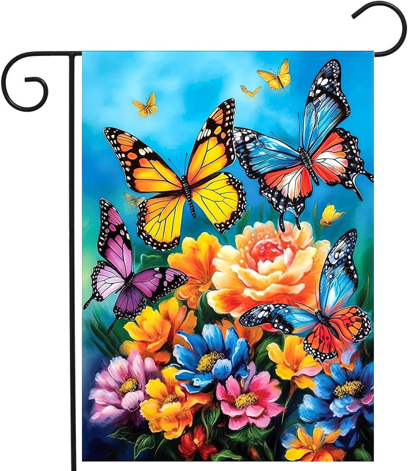 Summer Garden Flags Double Sided Spring Butterfly Garden Flag Flower ...