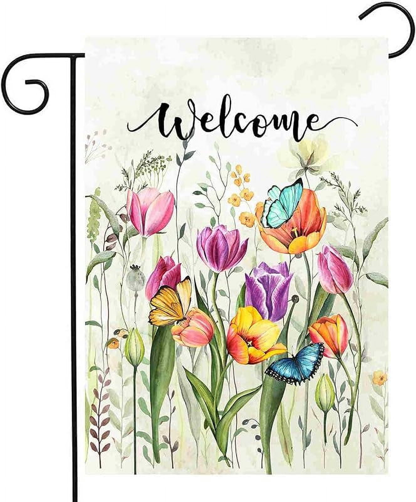 Summer Garden Flags Floral Bluebird Garden Flag Flower Spring Yard ...