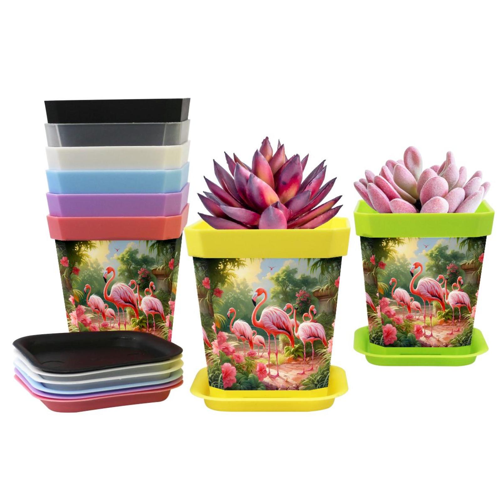 Summer Garden Pink Flamingo Décor with Loyalty Symbol Caribbean Planter ...