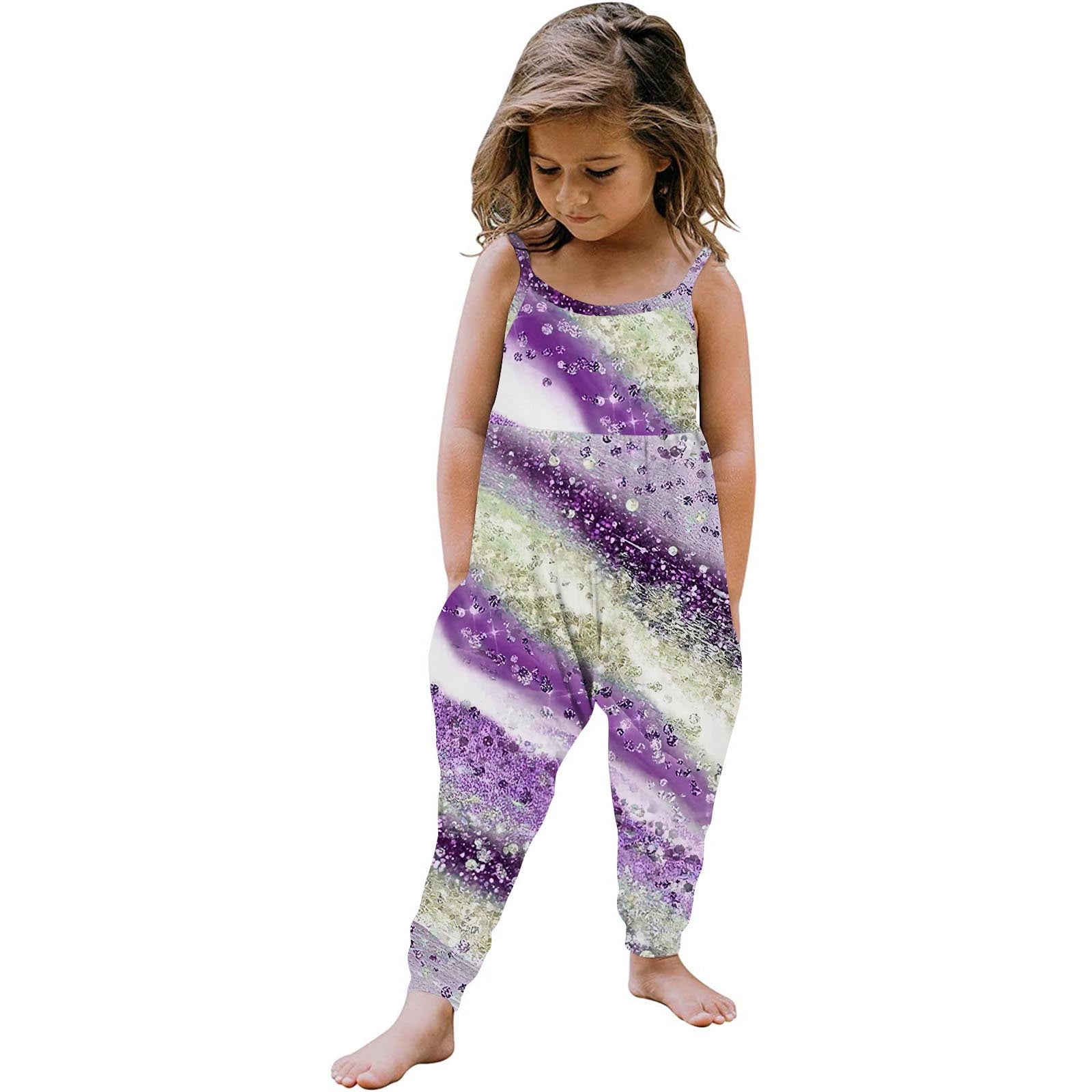Summer Girls Jumpsuit Dresses Toddler Girls Kids Printing Jumpsuit ...