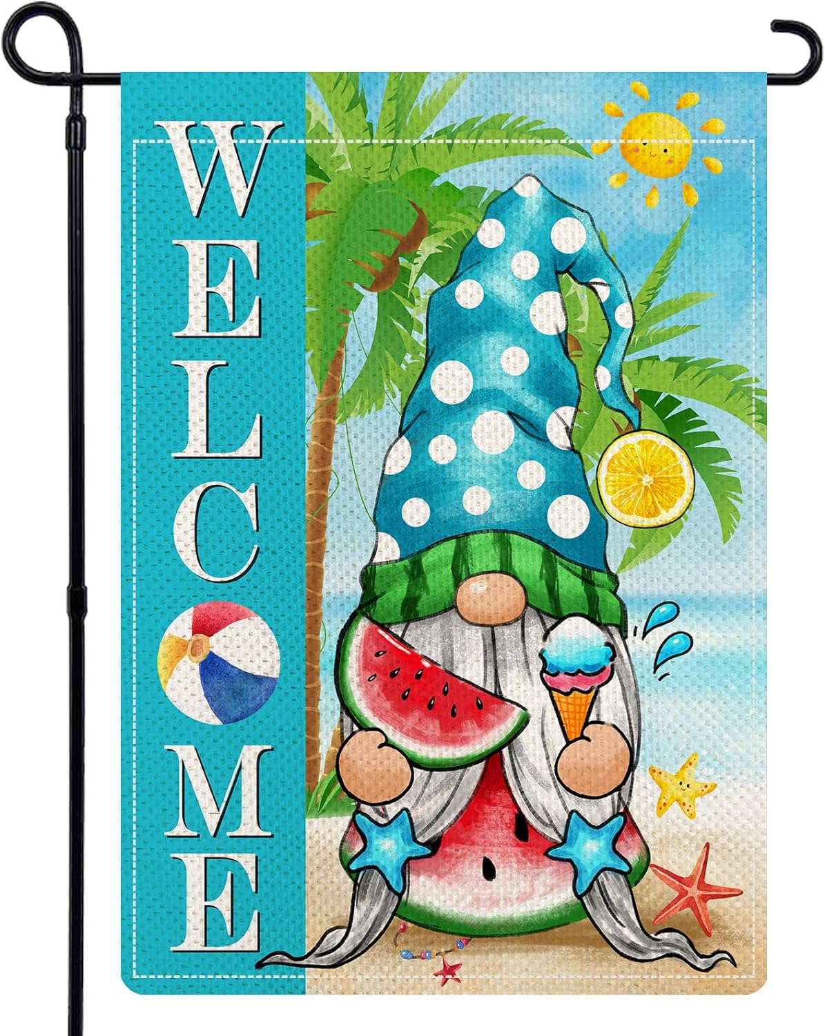 Summer Gnome Garden Flags for Outside, Summer Watermelon Beach Hawaii ...