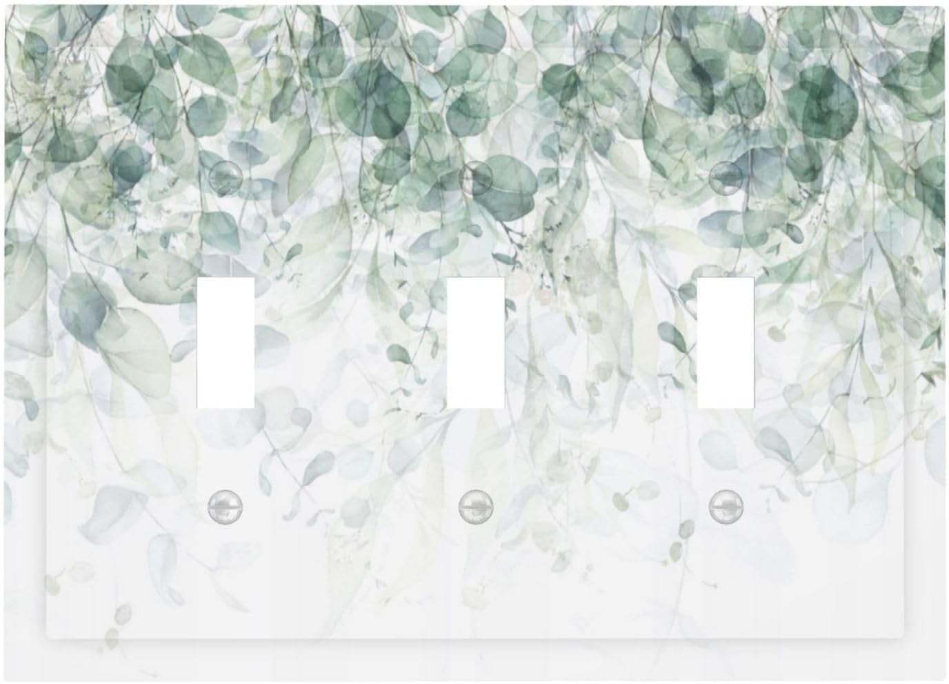 Summer Green Eucalyptus Olive Leaves 3 Gang Light Switch Plate ...