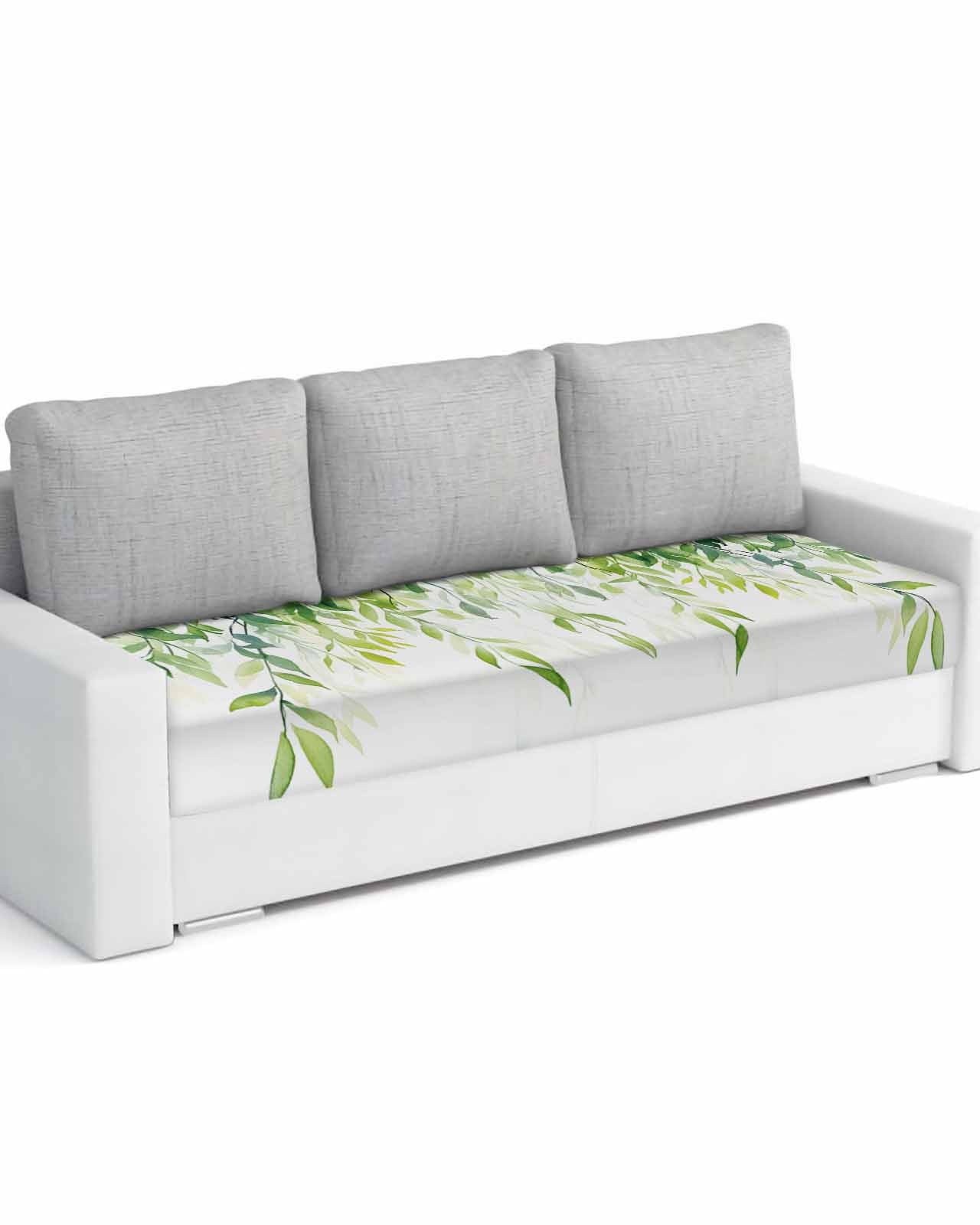 Summer Green Leaf Sofa Couch Cushion Covers Washable, Removable ...