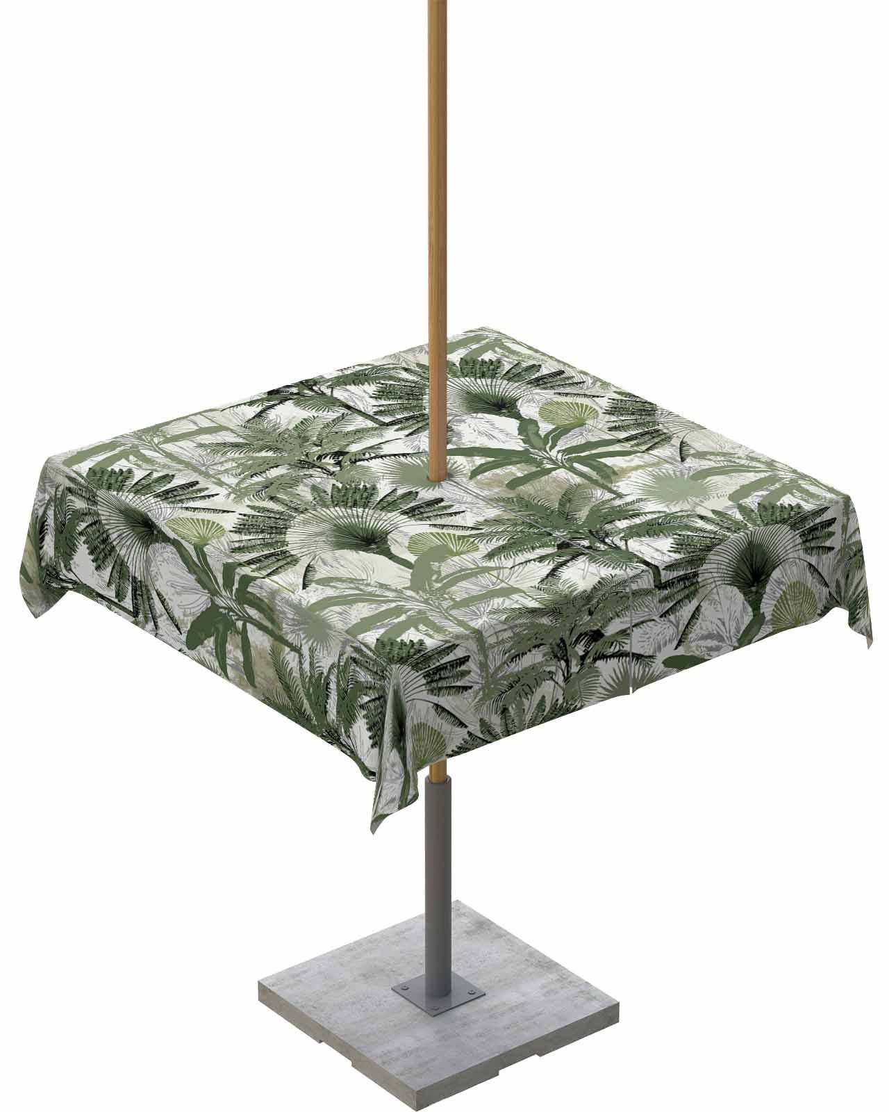 Summer Green Palm Trees Seamless Square Tablecloth with Zipper ...