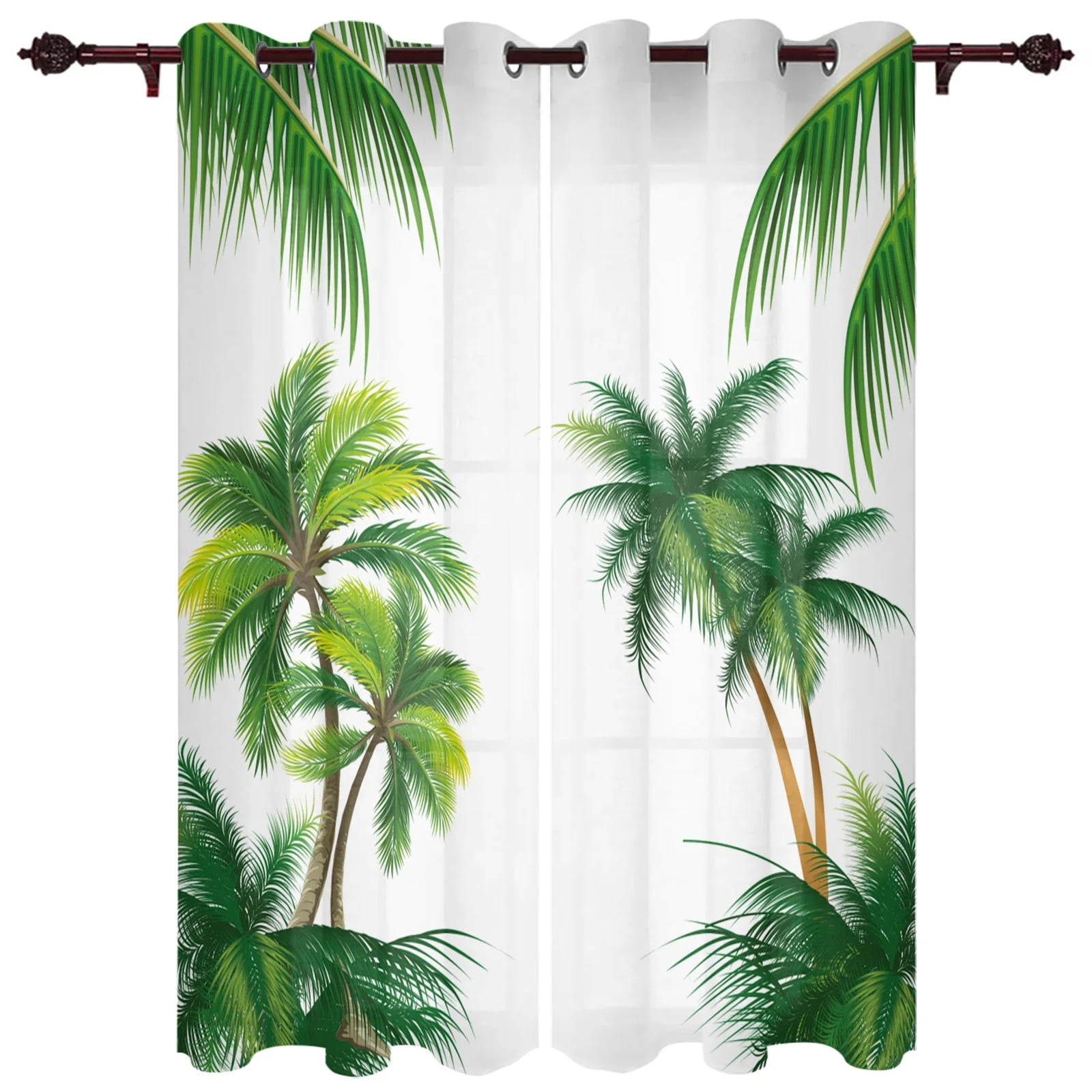 Summer Green Tropical Plant Palm Leaves Luxury Home Curtains Home ...